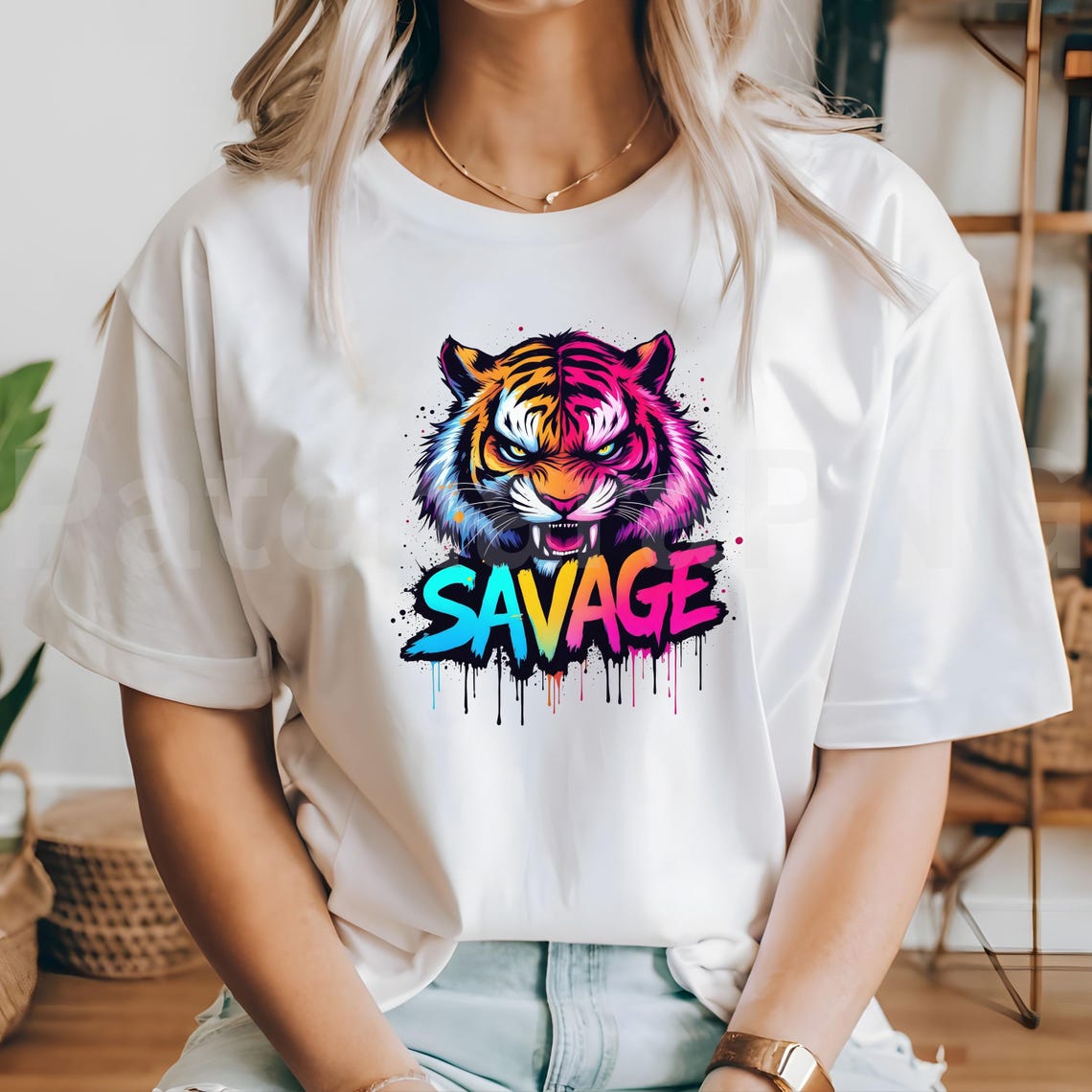 Savage Tiger PNG | Neon Graffiti Tiger Clipart | Fierce Jungle Animal ...