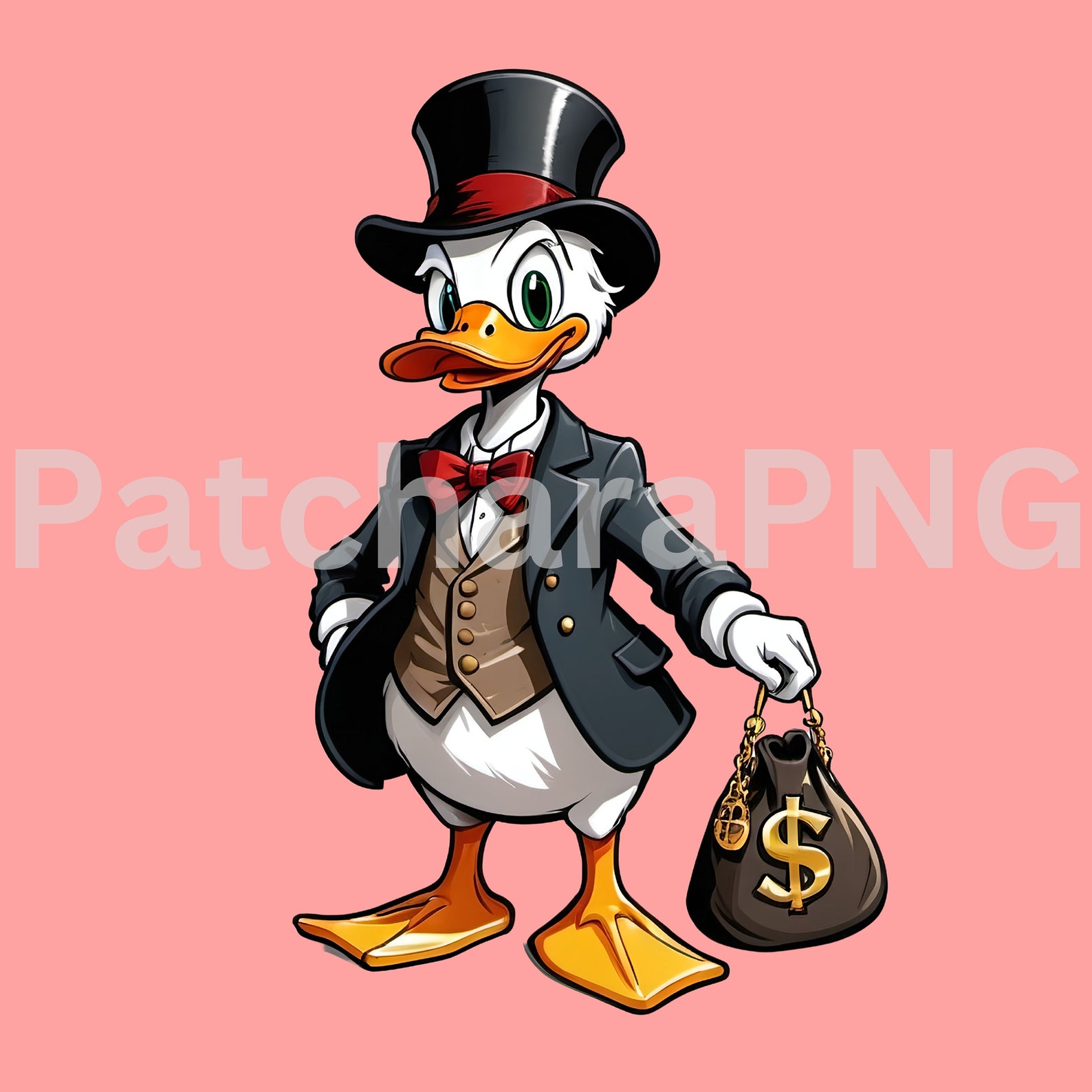 Rich Duck PNG | Fancy Cartoon Duck Holding Cash | Money Style Clipart ...