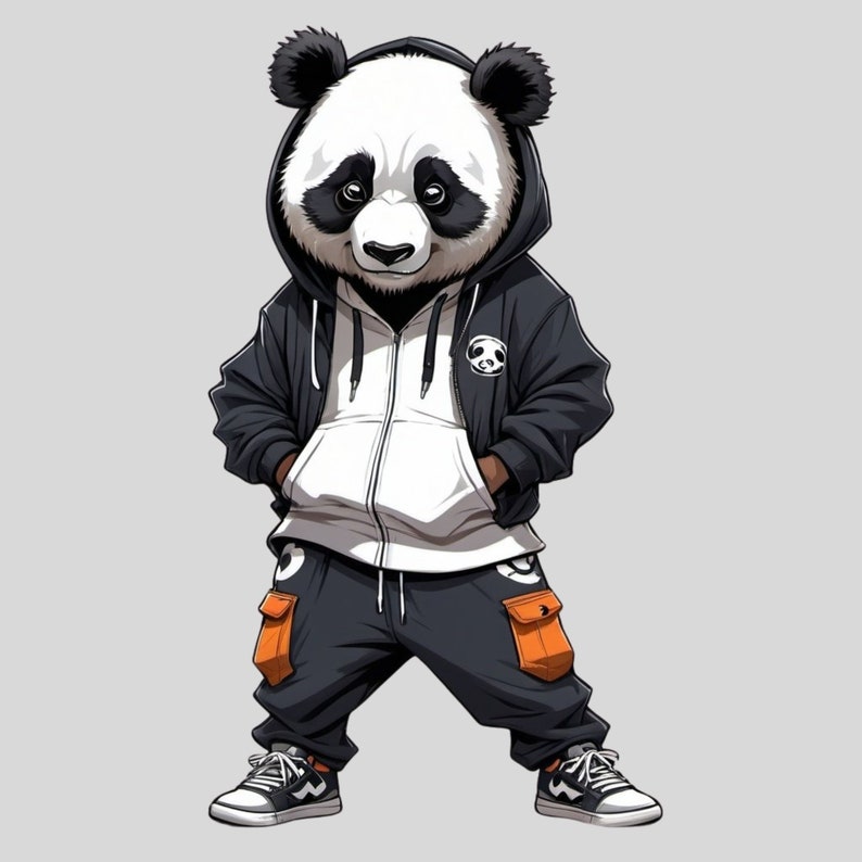 Cool & Funky Hip-hop Panda Character Clip Art PNG With Transparent ...