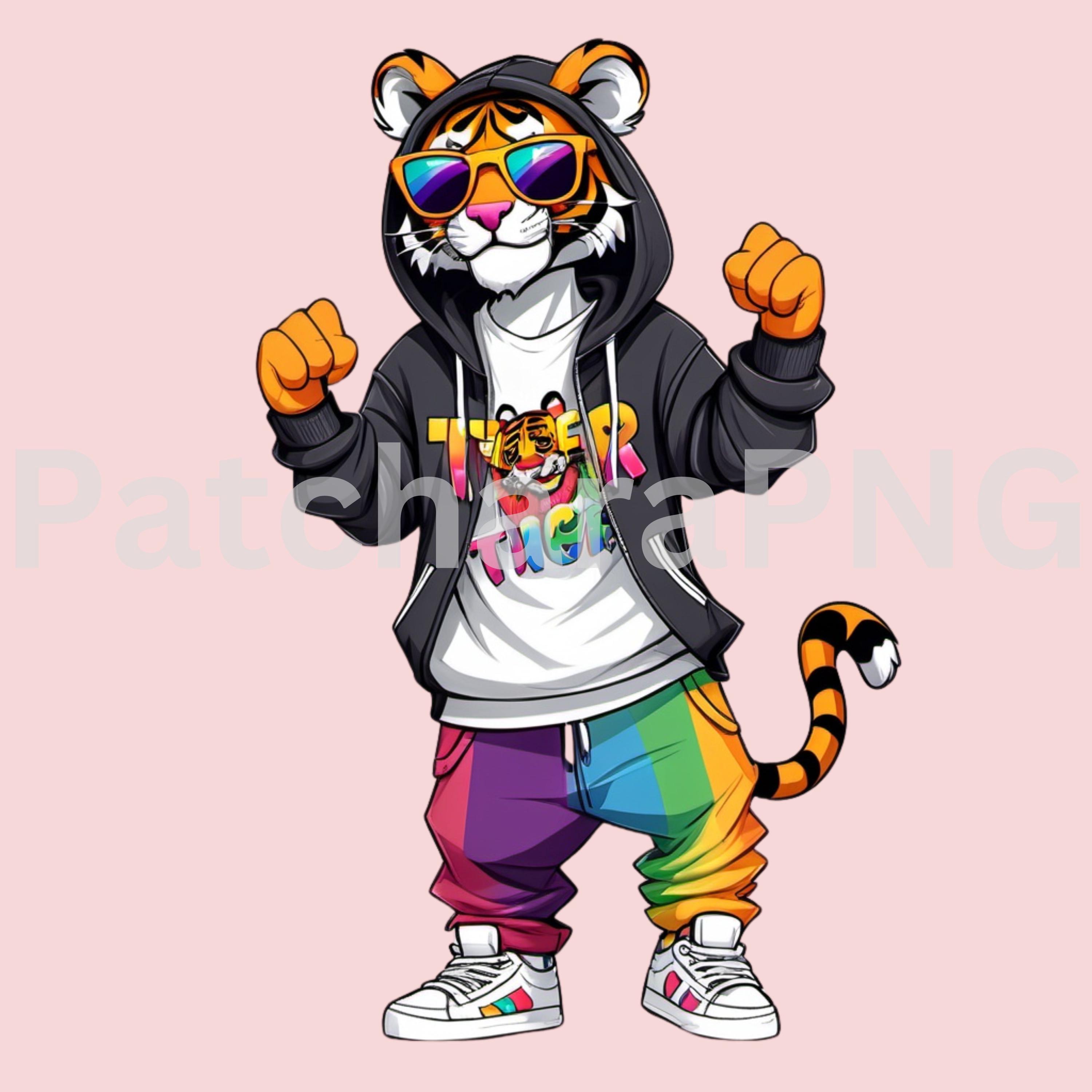 Swag Tiger PNG | Cool Tiger Clipart in Streetwear Hoodie and Shades ...