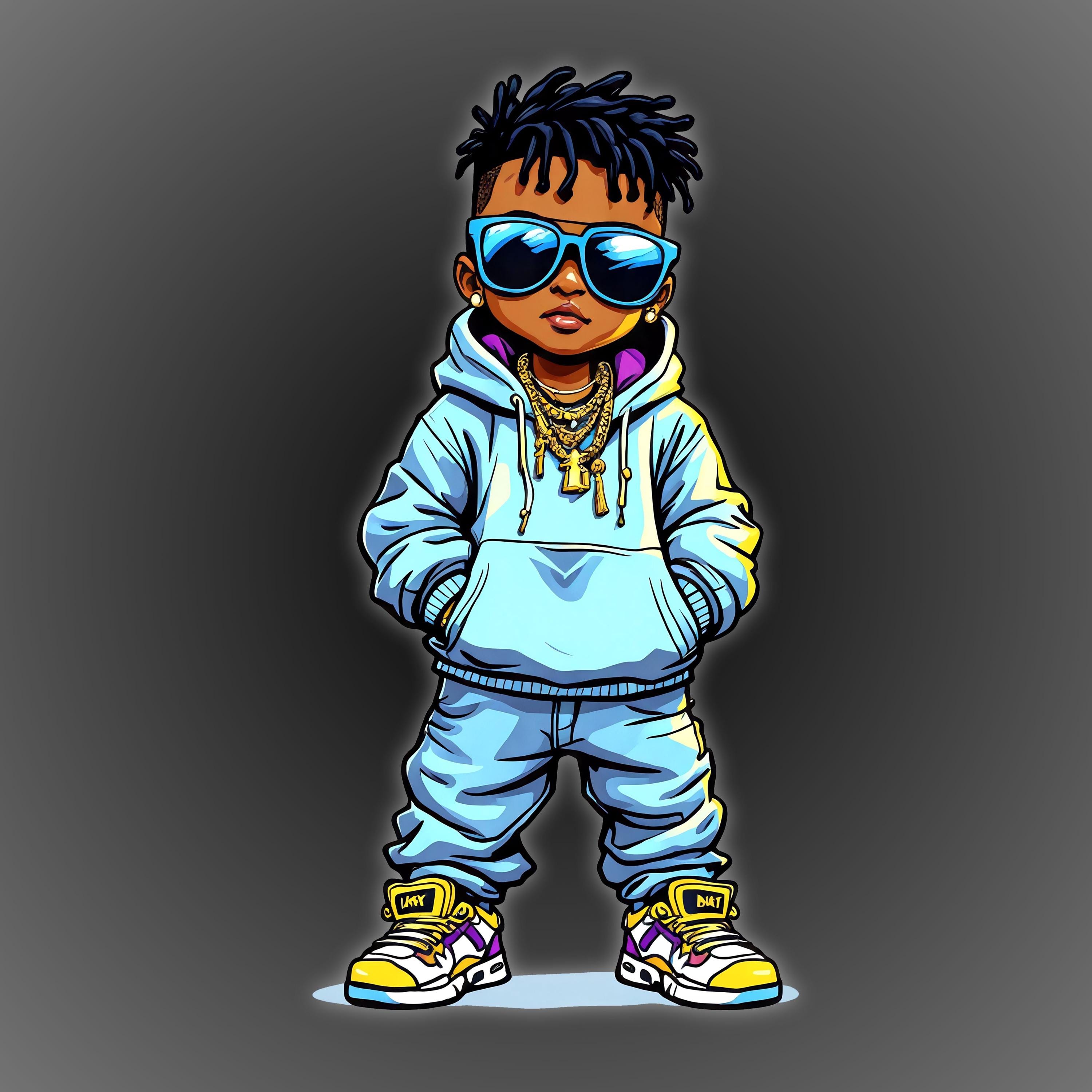 Cool Gangsta Kid PNG | Urban Hip-hop Boy Clipart for DTF & Sublimation ...