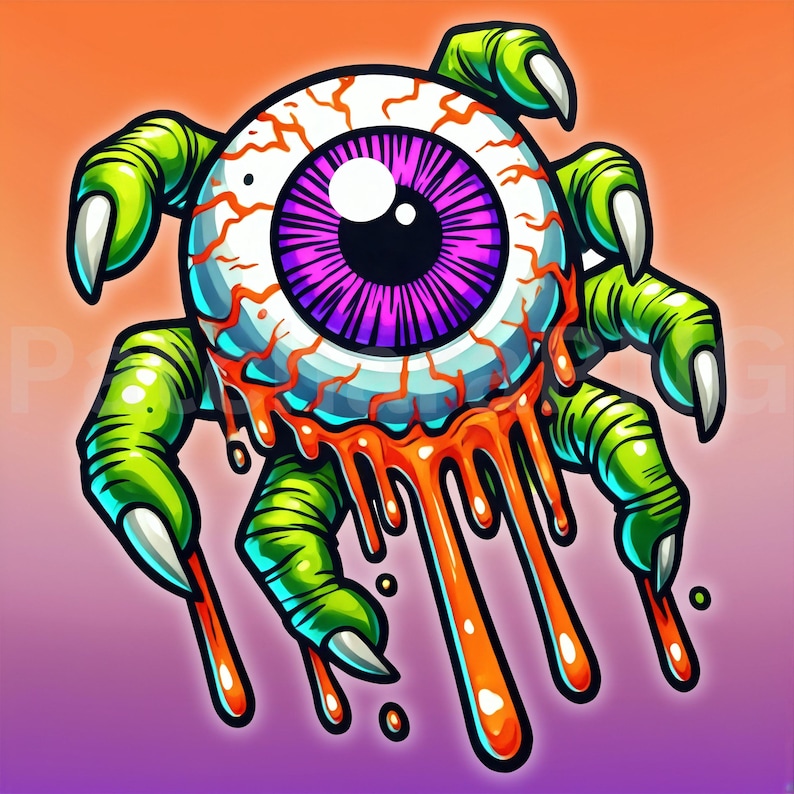 Melting Eyeball PNG | Psychedelic Dripping Eye Clipart | Trippy Horror ...