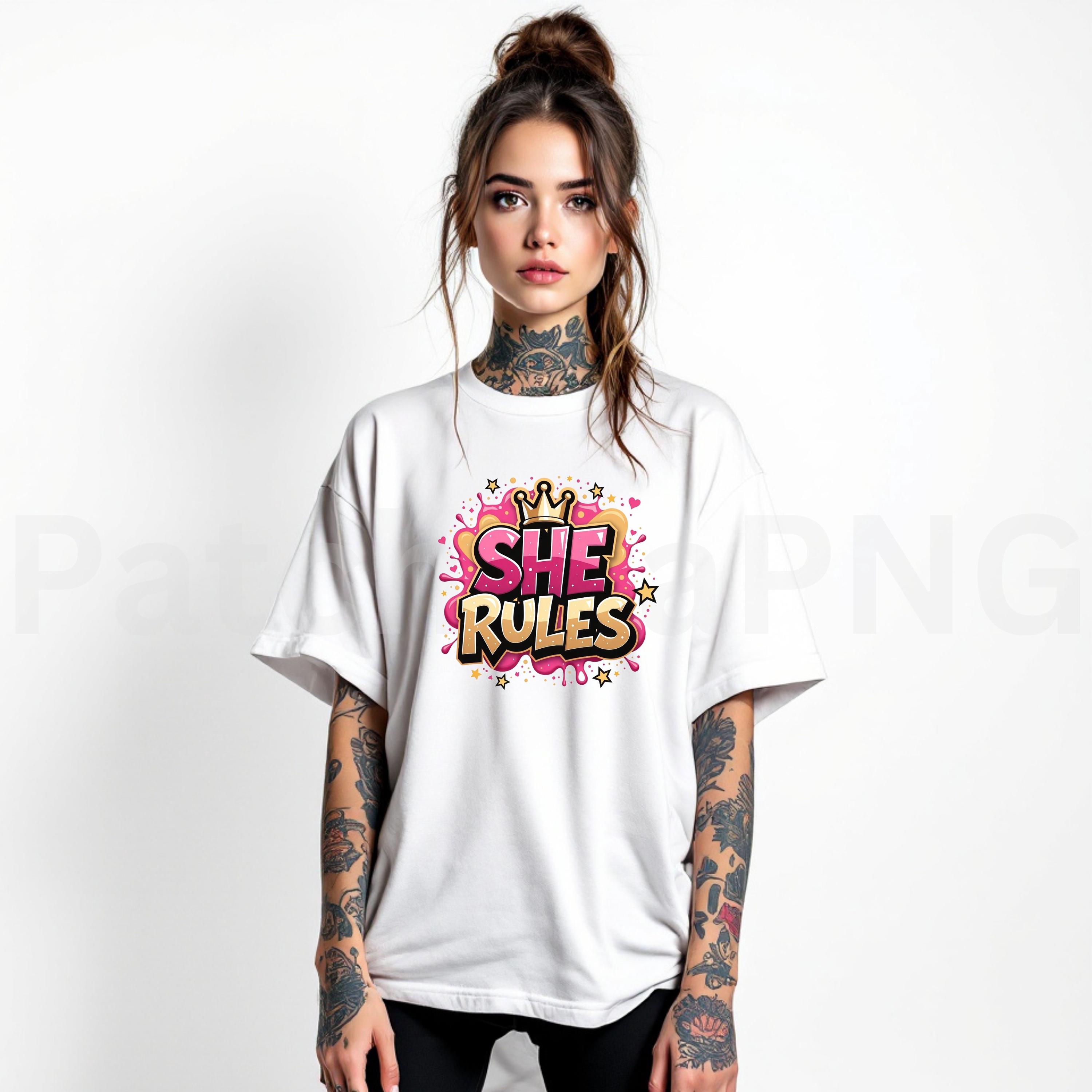 She Rules PNG | Feminine Graffiti Quote Clipart With Crown | Girl Power ...