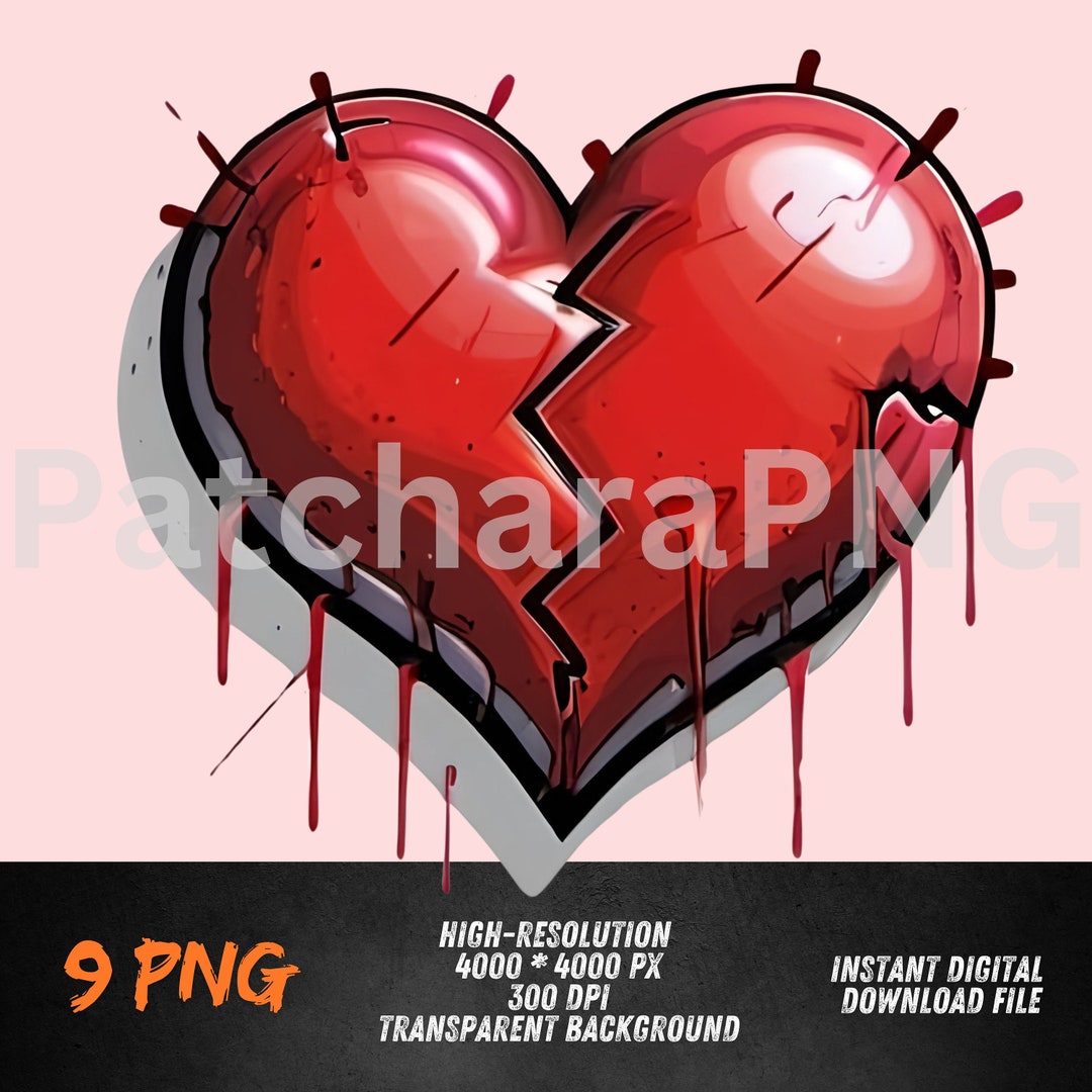 Broken Heart Graffiti Art PNG Urban Street Art Digital Design for T ...