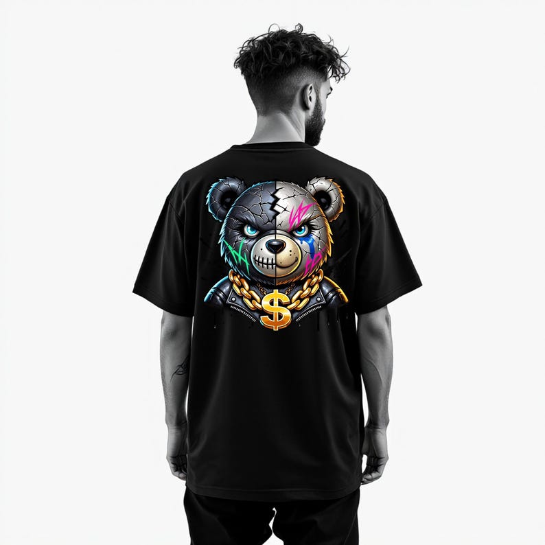 Split Personality Gangsta Bear PNG | Cute Dark Graffiti Style | Hip Hop ...