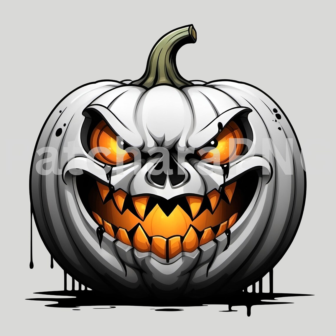 Menacing Evil Pumpkin Graffiti Art - Sinister Pumpkin Design for Spooky ...
