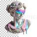Vaporwave Goddess Bust PNG, Neon Drip Greek Statue Sublimation Design ...