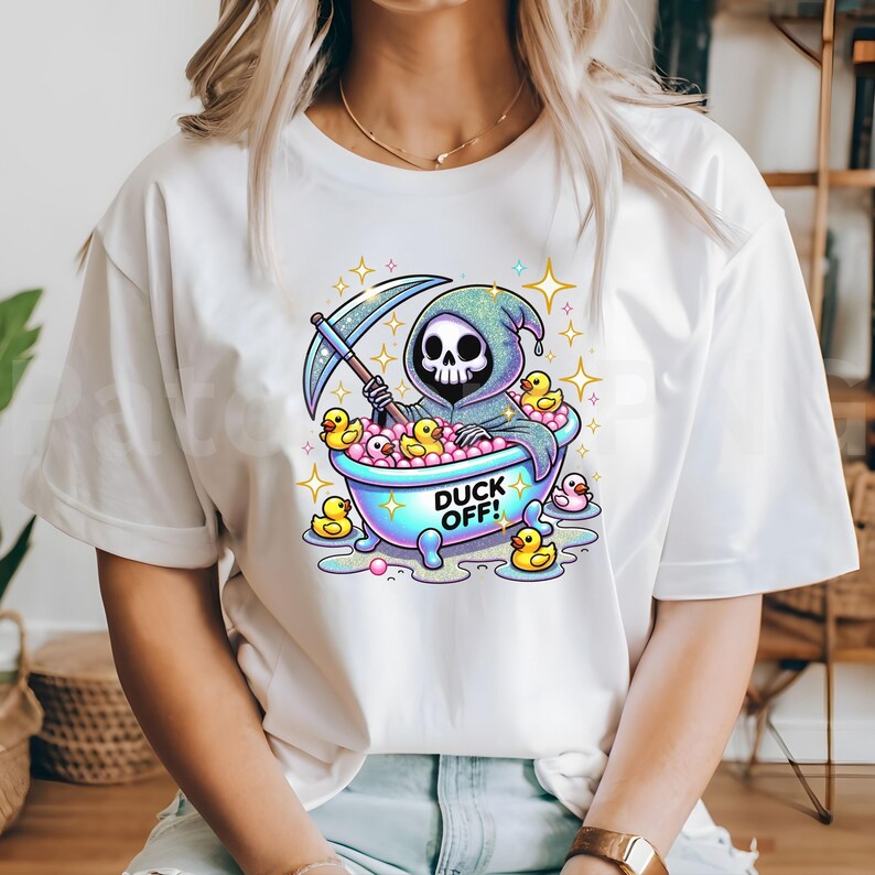 Grim Reaper Duck PNG | Funny Grim Reaper Clipart in Bathtub | Duck off ...