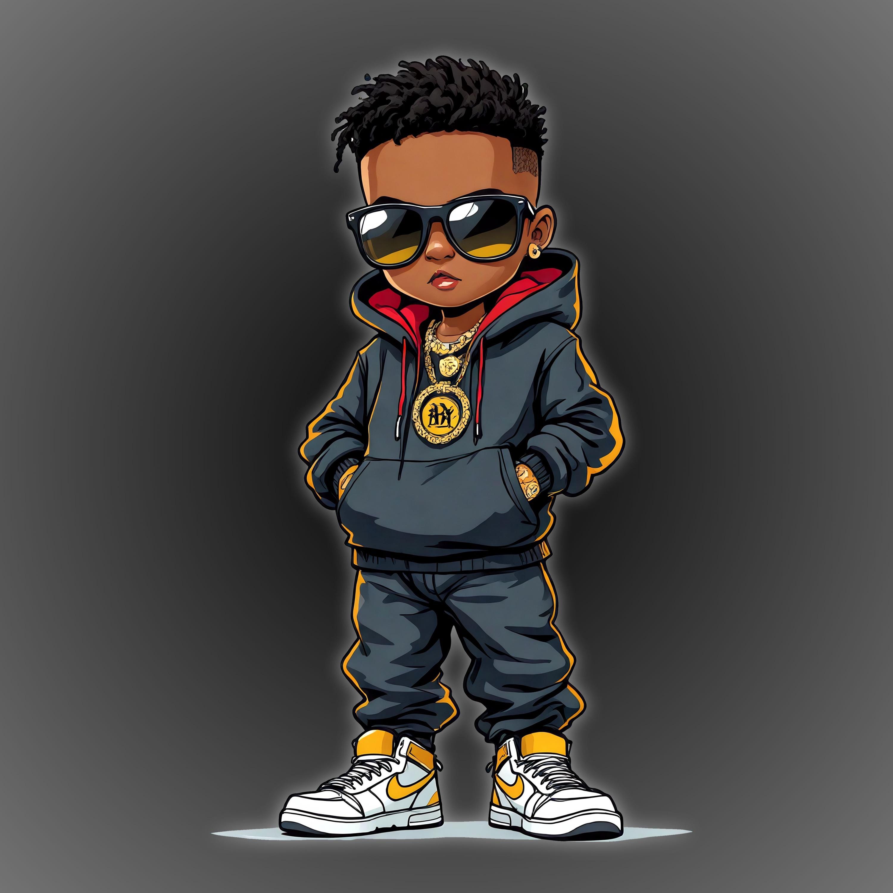Cool Gangsta Kid PNG | Urban Hip-hop Boy Clipart for DTF & Sublimation ...