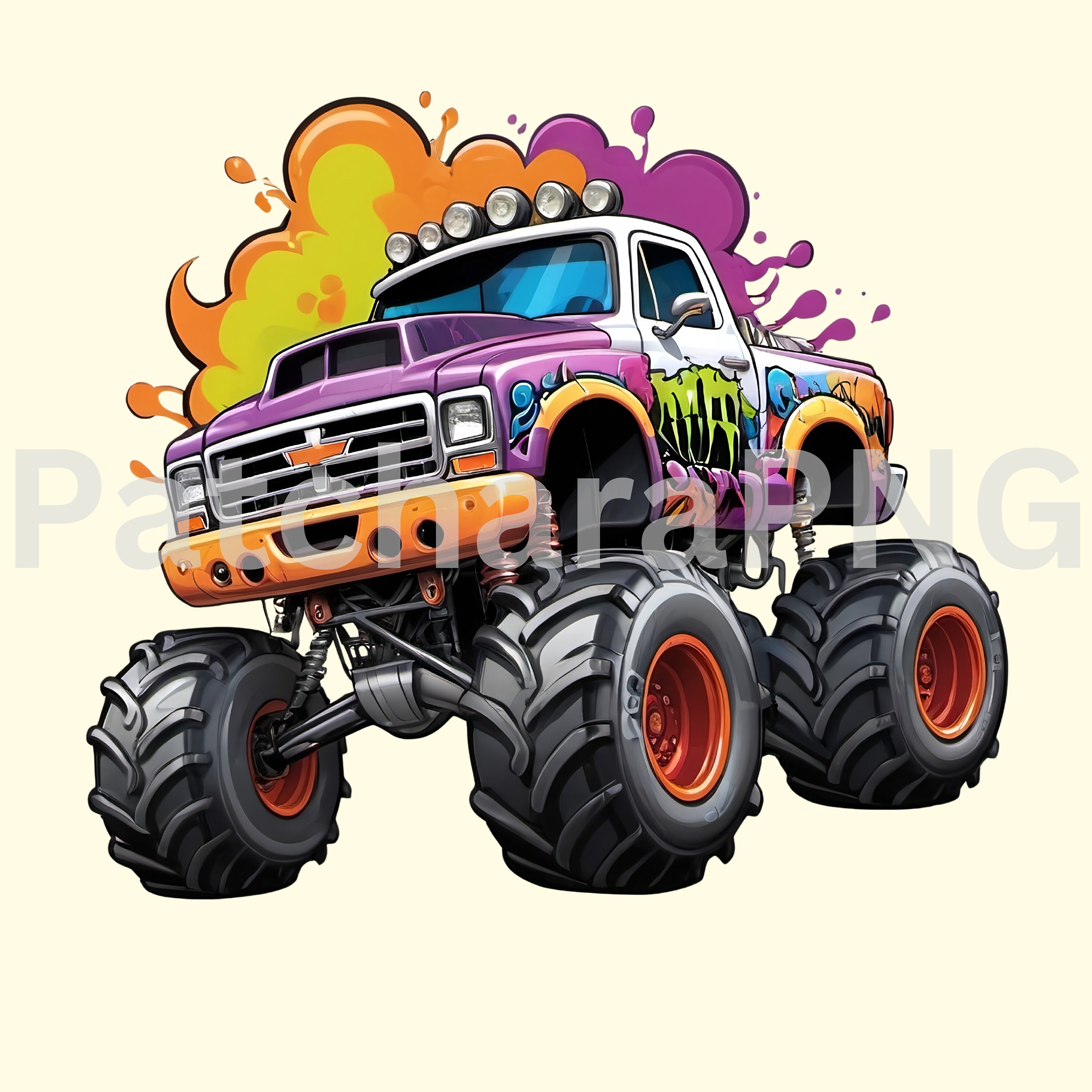 Monster Truck Clipart | Digital Download | Monster Truck Png PNG | Kids ...