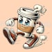 Running Coffee Cup PNG | Cute Cartoon Coffee Cup Clipart | Coffee Lover ...