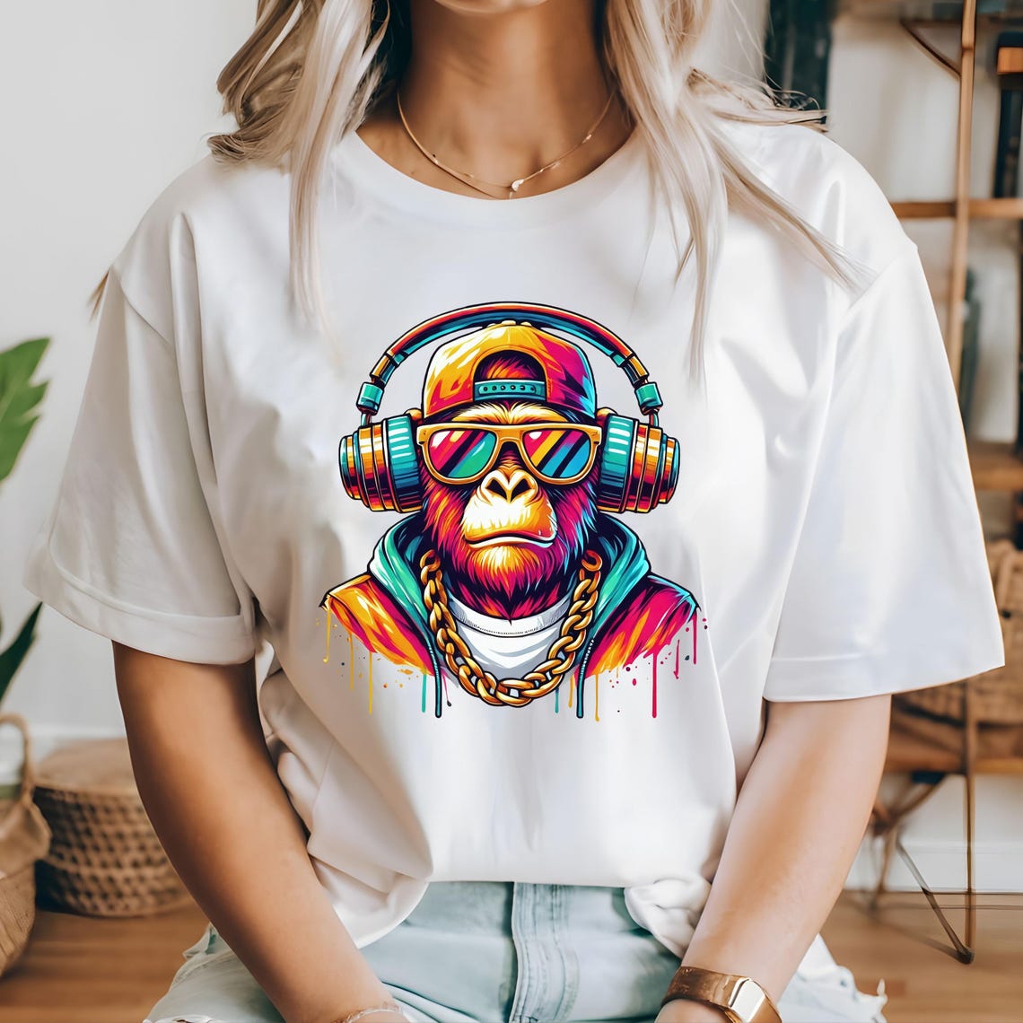 Cool Monkey PNG | Headphones Gangsta Ape Clipart | Urban Hip Hop Chimp ...