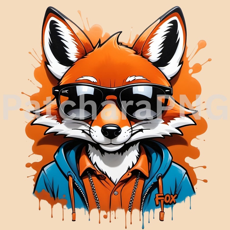 Determined Cartoon Hip-hop Fox Graffiti Art - Graffiti Art Fox Clip Art ...
