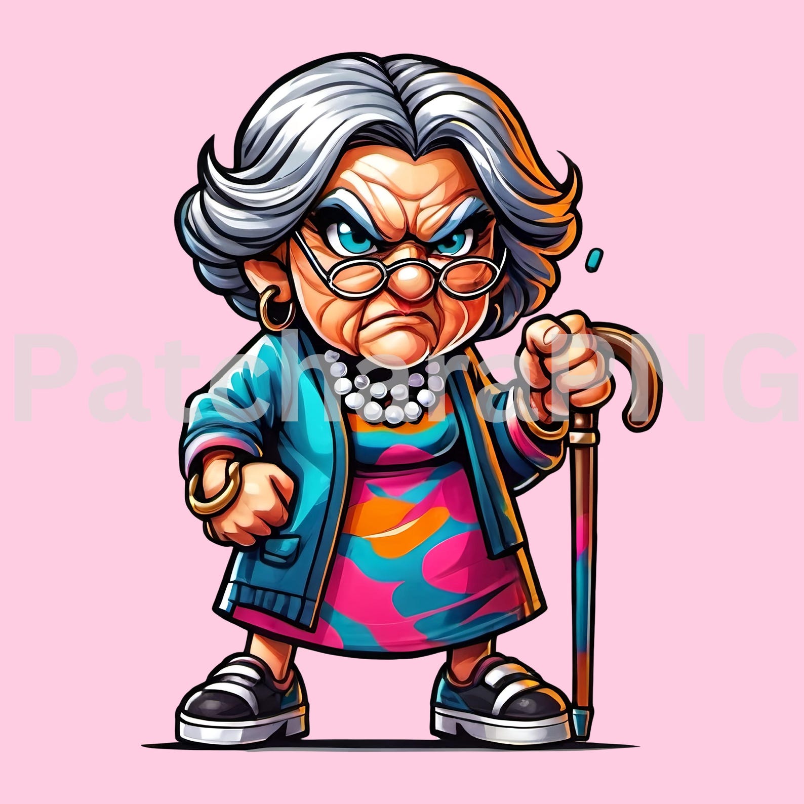 Funny Angry Grandma Design for T-shirts, Mugs, Hoodies & More | Digital ...