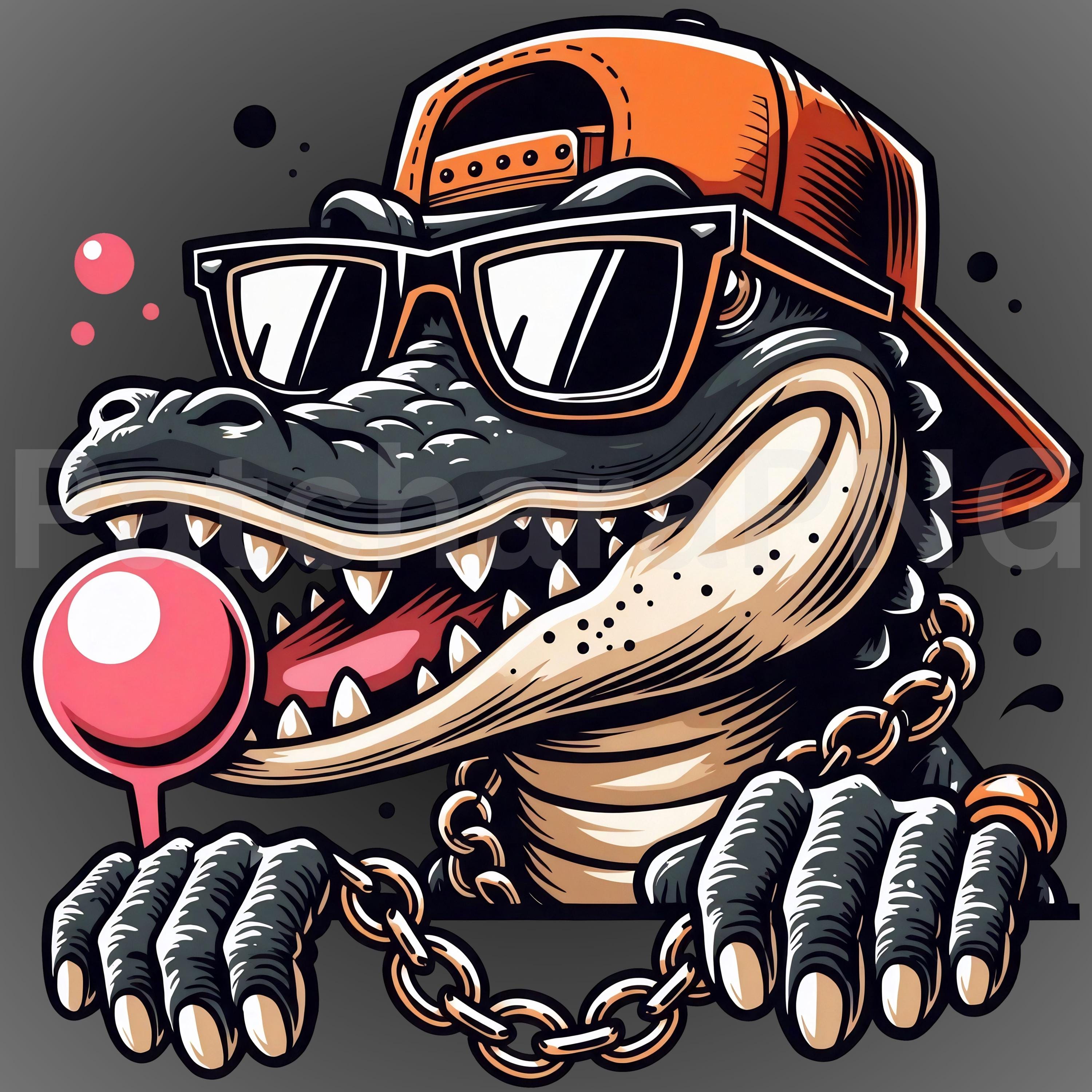 Cool Alligator Clipart | Hip Hop Gator PNG for Sublimation | Funny ...