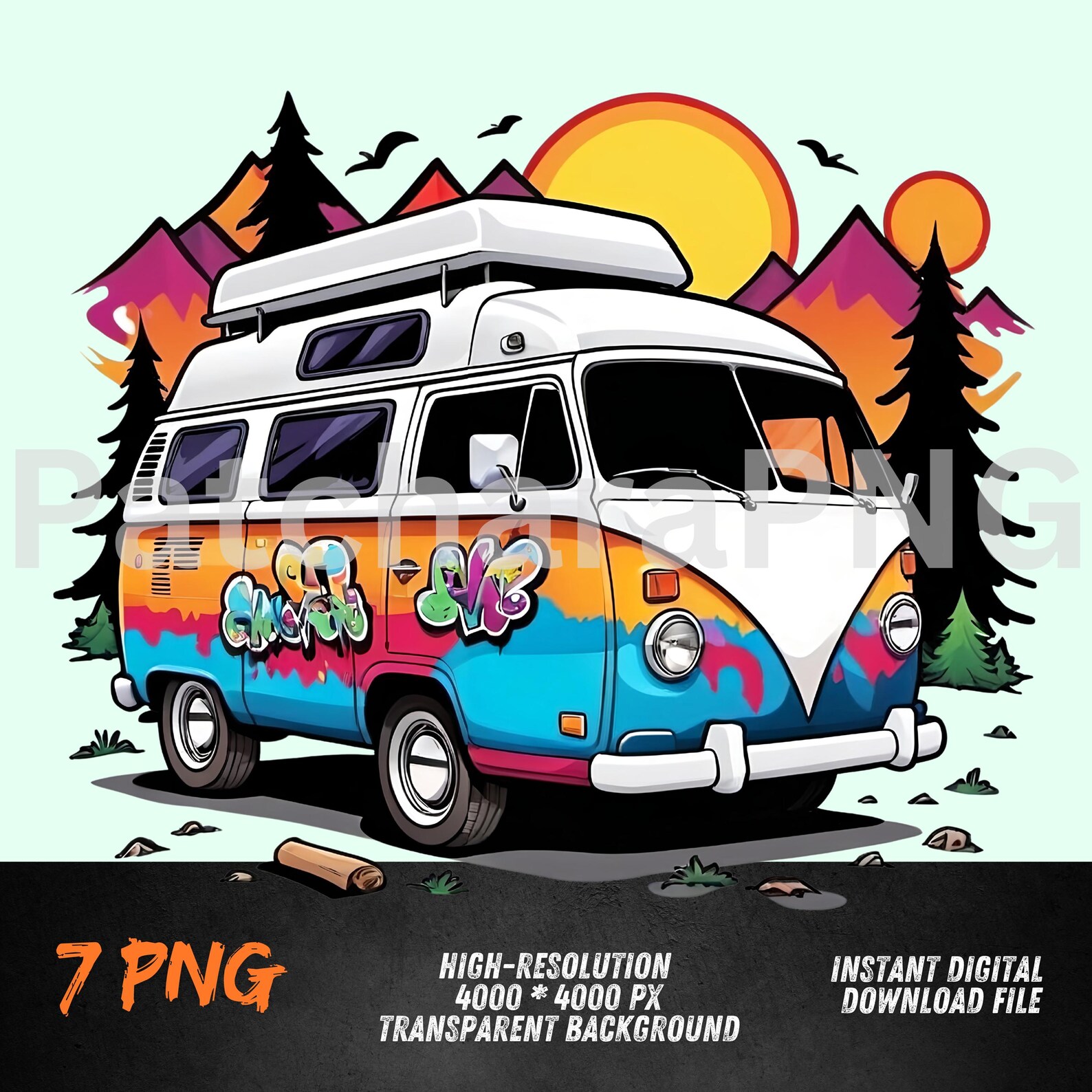Van Campping Graffiti,adventure Van Graffiti,hip-hop Camper Art,urban ...