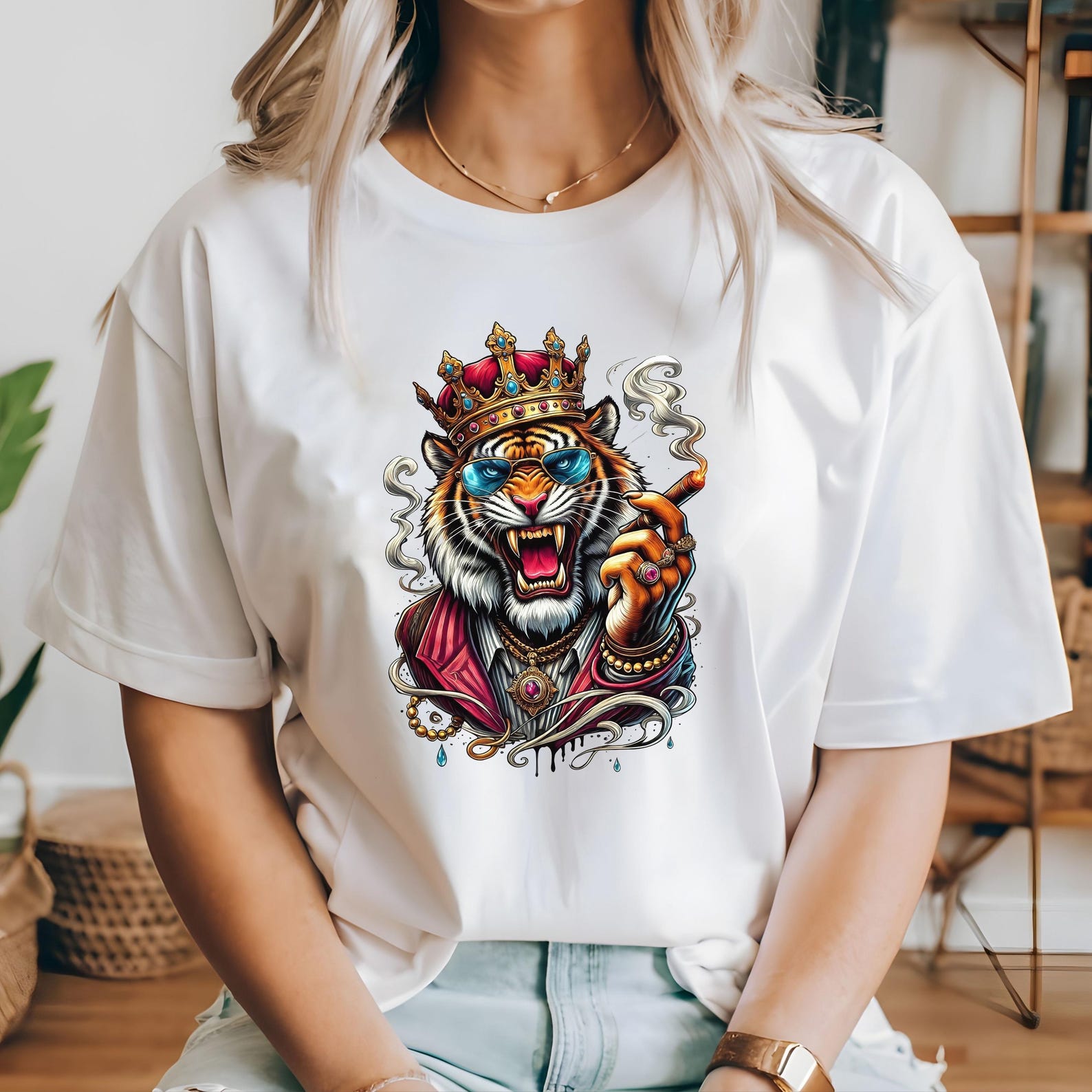 Tiger King PNG | Crowned Tiger Clipart in Jacket | Powerful Beast ...
