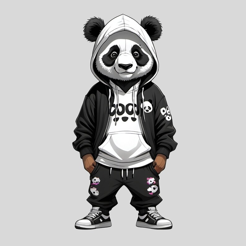 Cool & Funky Hip-hop Panda Character Clip Art PNG With Transparent ...