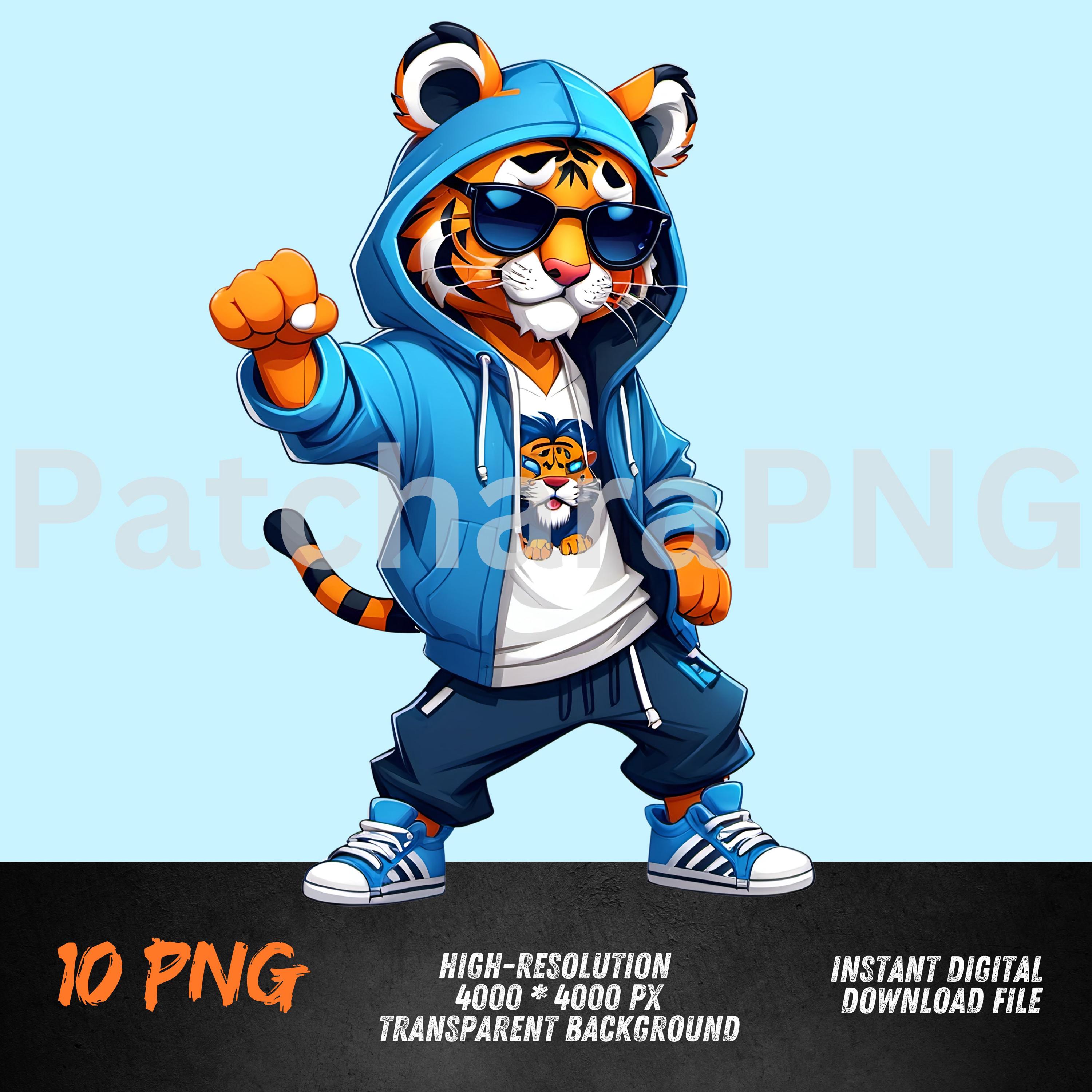 Urban Tiger PNG | Cool Tiger Clipart in Hoodie and Sneakers | Hip Hop ...