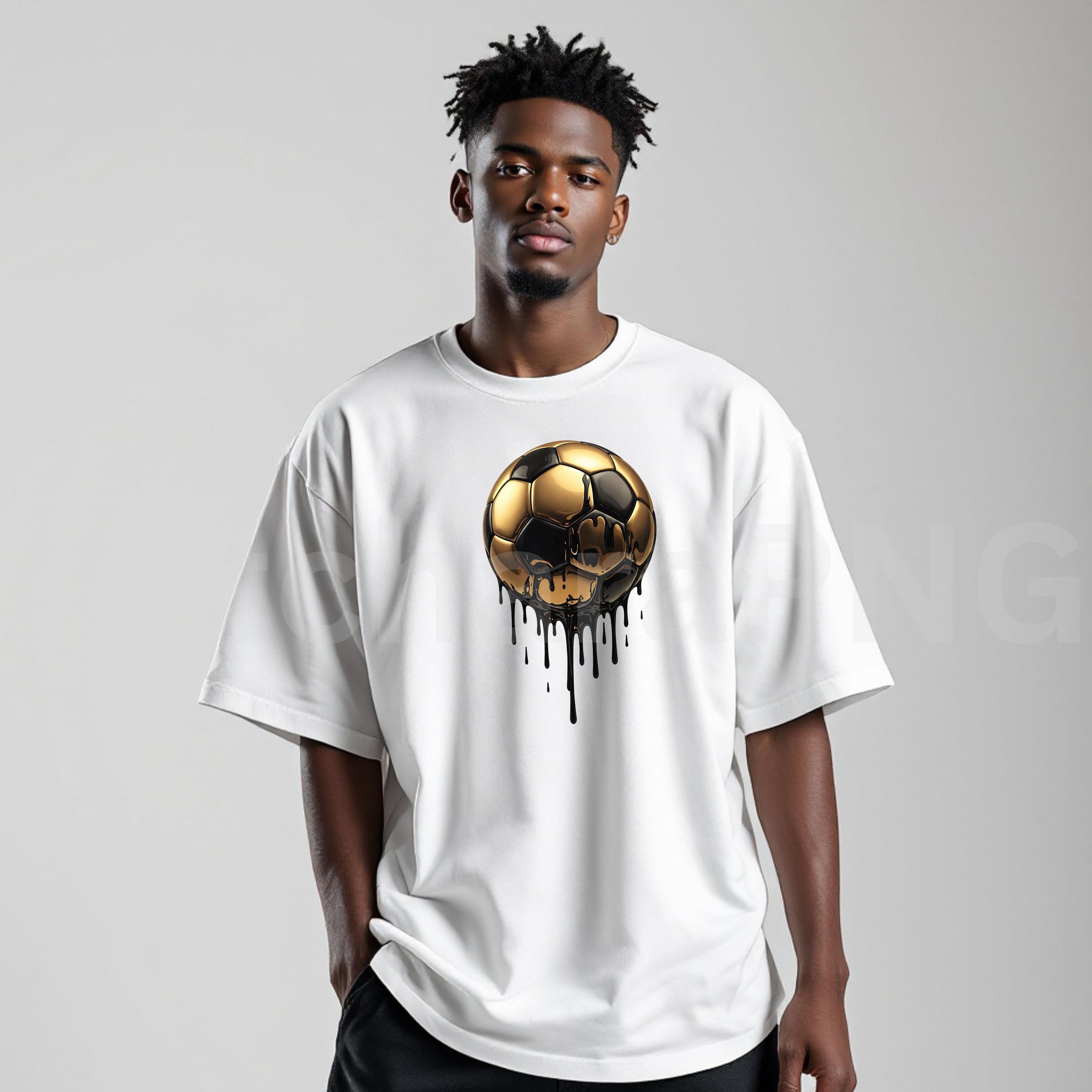 Black Gold Soccer Ball PNG | Dripping Football Clipart for Sublimation ...