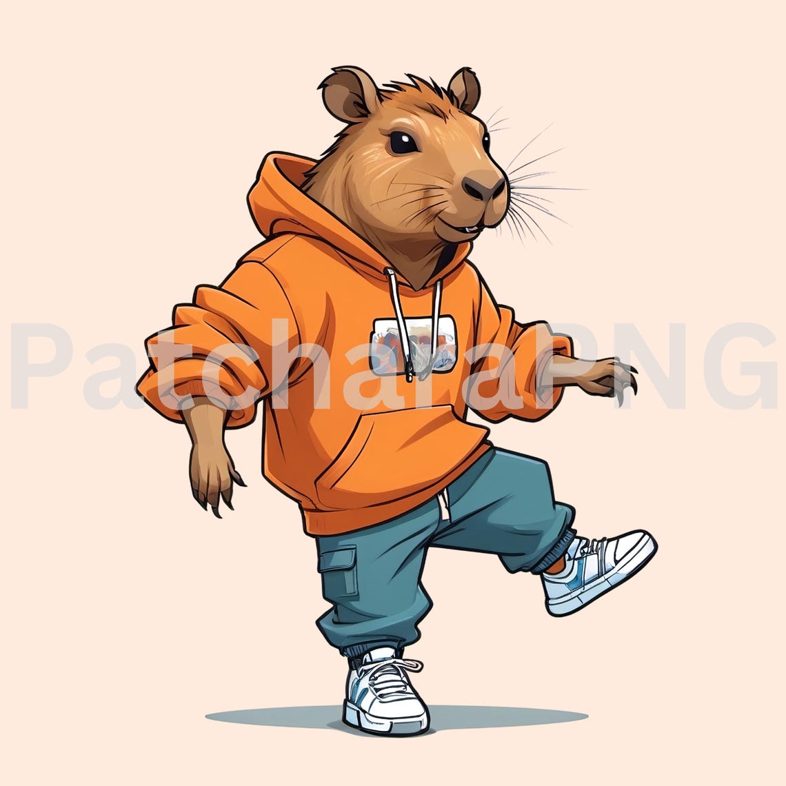 Capybara PNG | Coole Capybara Clipart im Hoodie | Urban Hip Hop Nager ...
