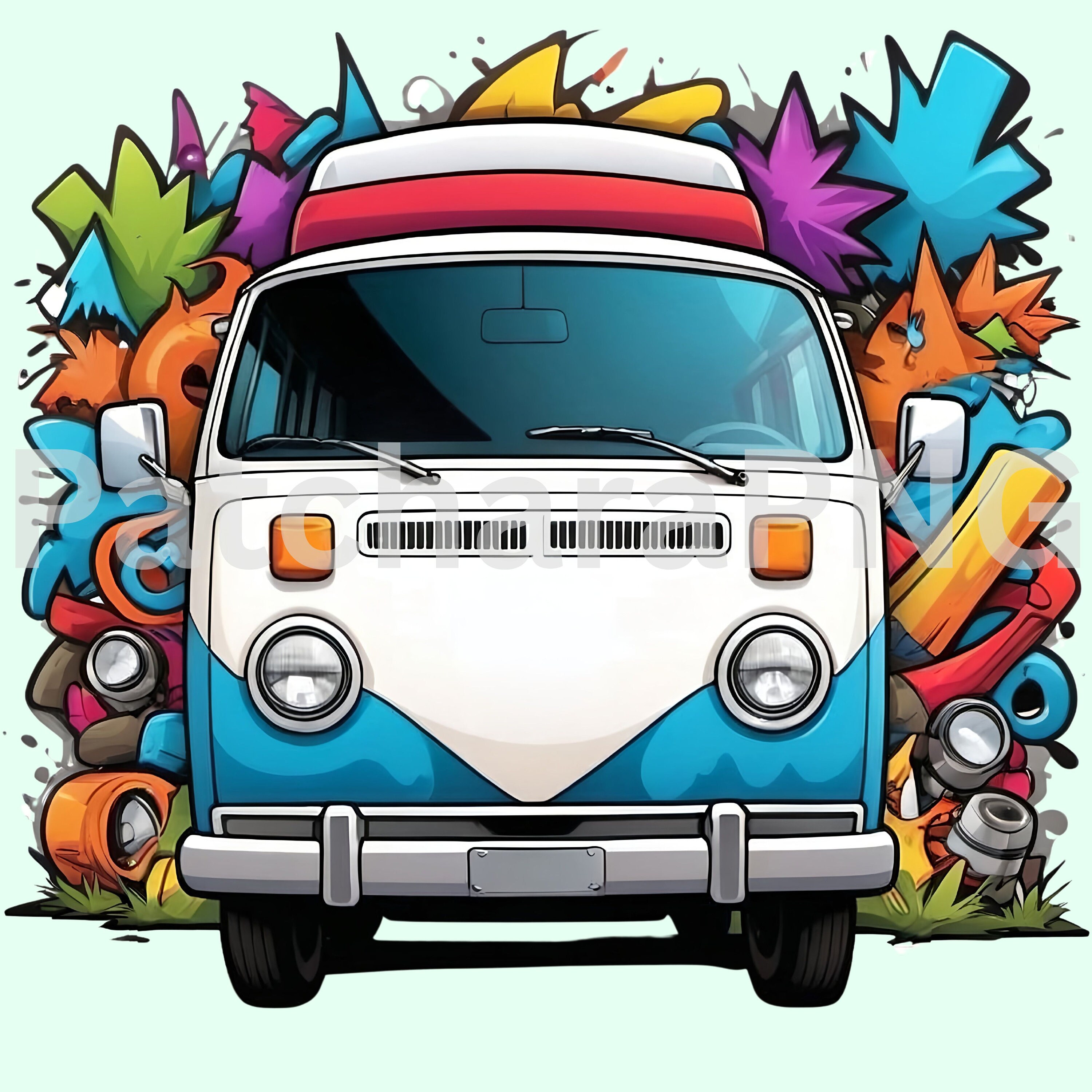 Van Campping Graffiti,adventure Van Graffiti,hip-hop Camper Art,urban ...