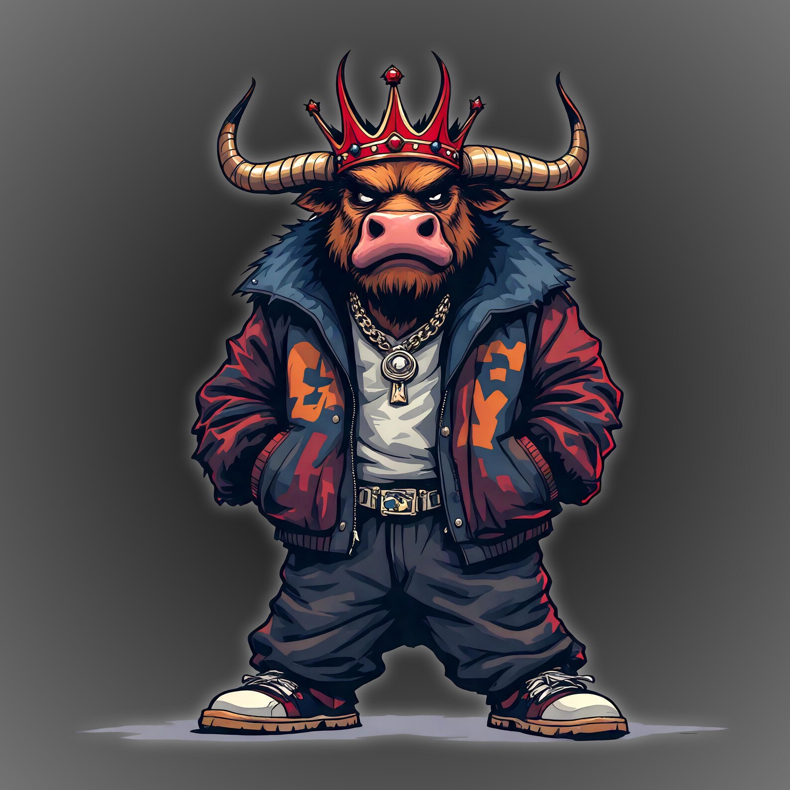 King Cow PNG | Royal Gangsta Cow Clipart With Crown | Urban Street ...
