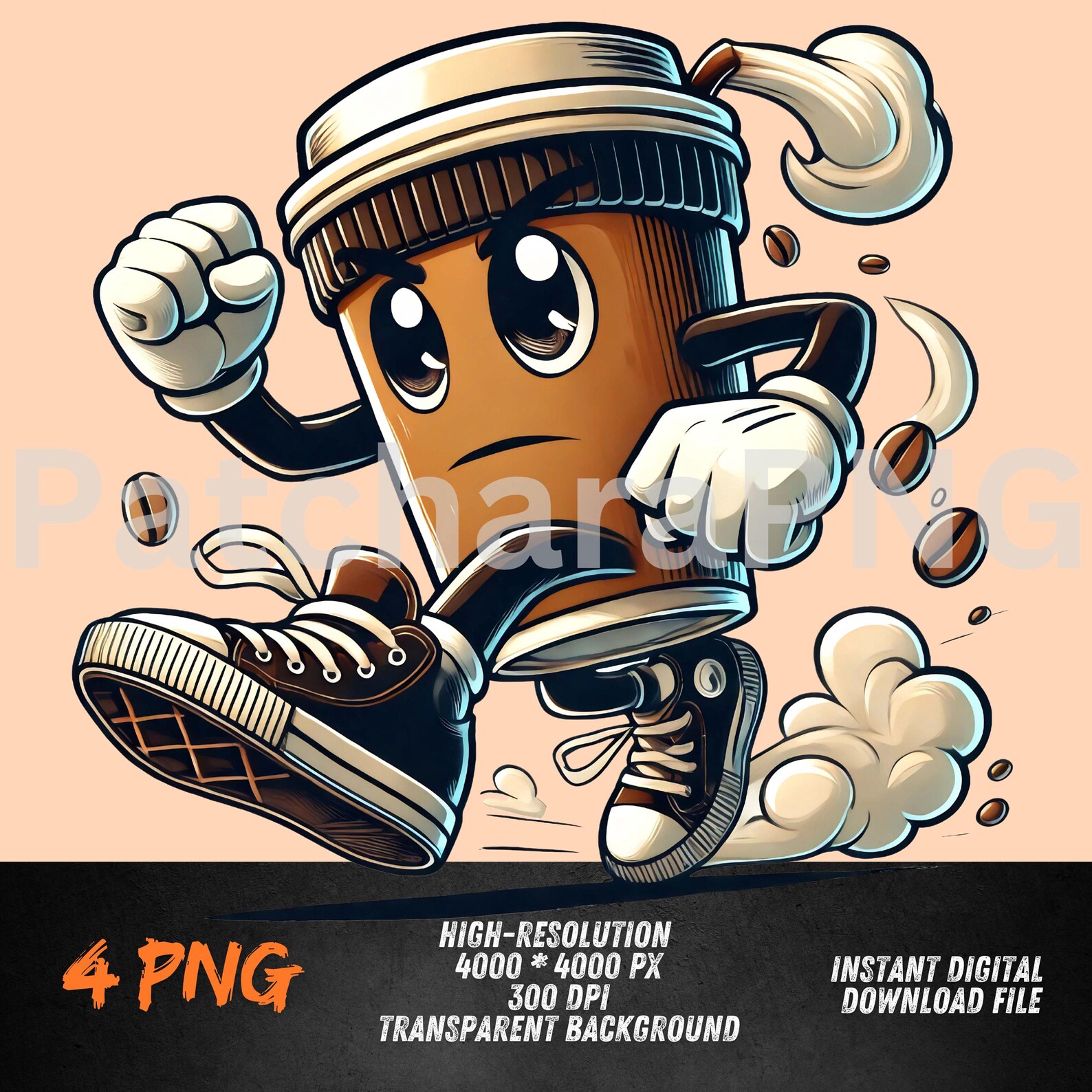 Running Coffee Cup PNG Cute Cartoon Coffee Cup Clipart Coffee Lover ...