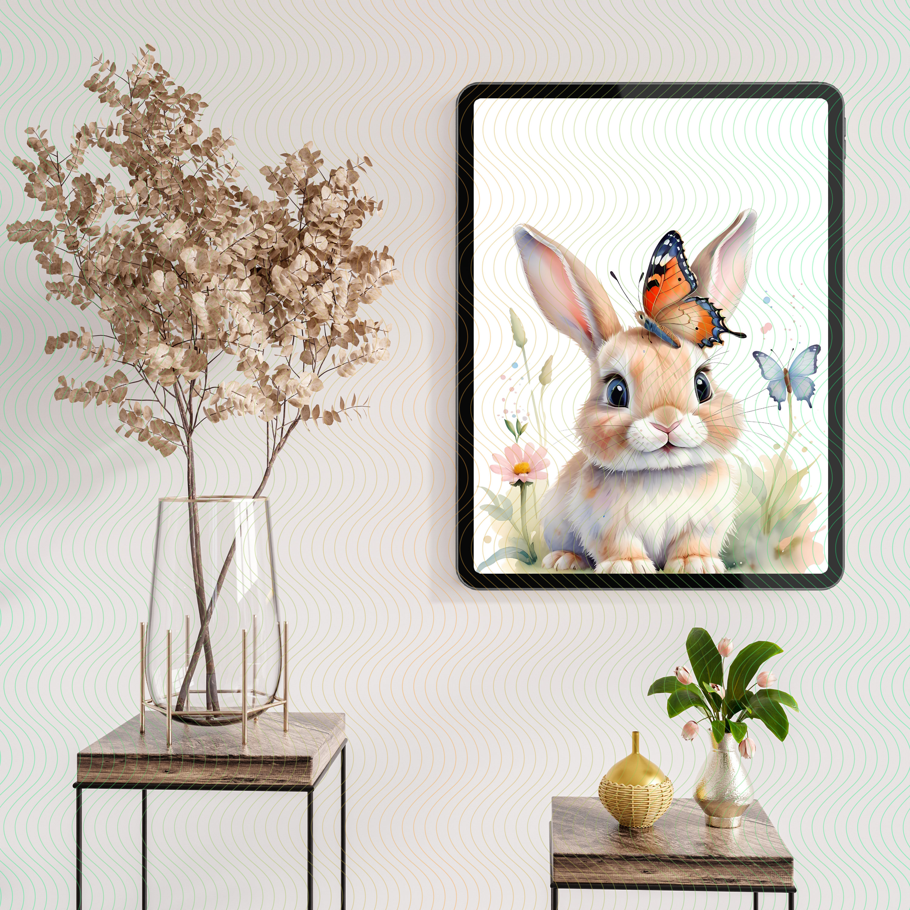 Whimsical Animal Art Cute Rabbit Watercolor, Dreamy and Delicate ...