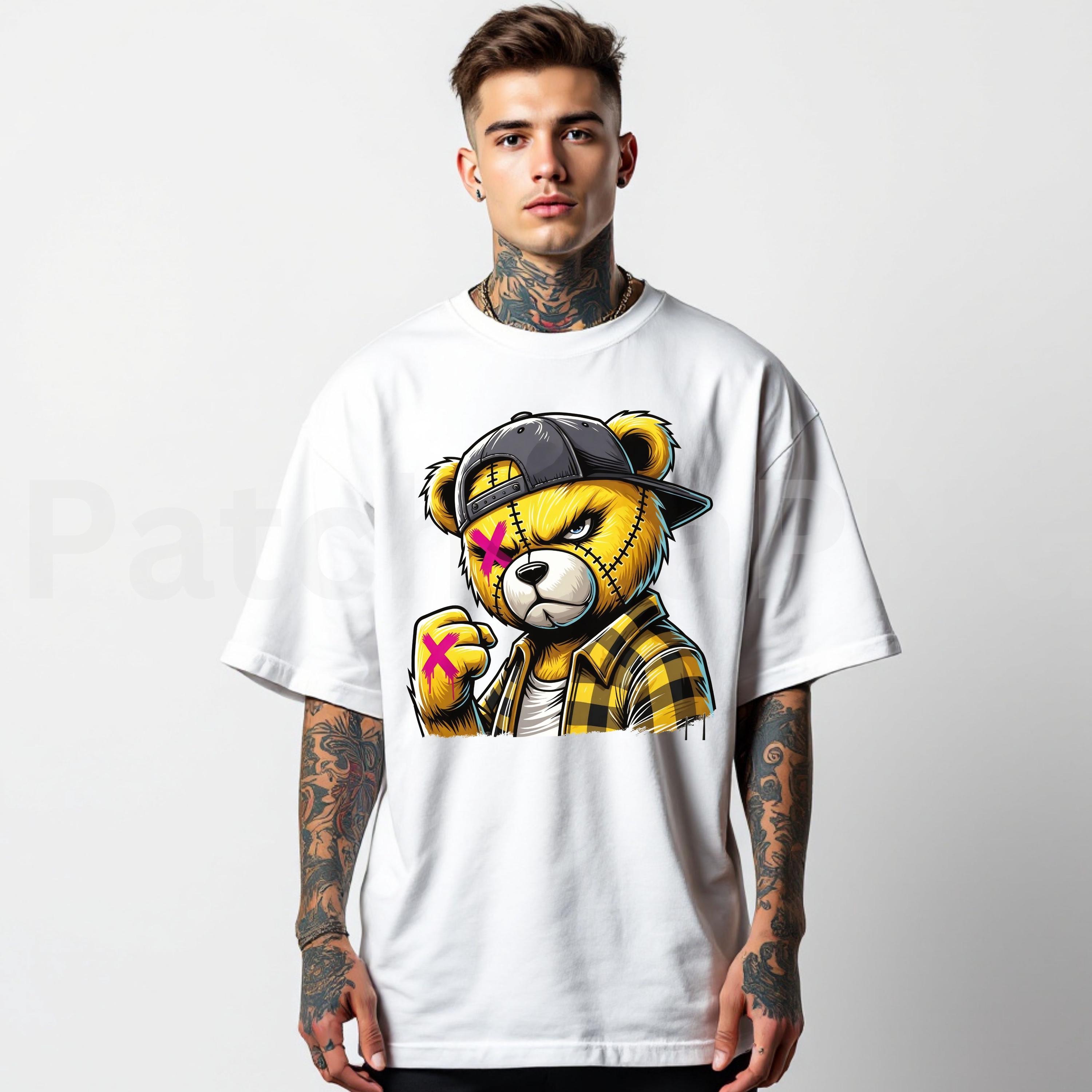 Yellow Gangsta Bear PNG | Teddy Clipart With X Eyes and Hat | Urban ...