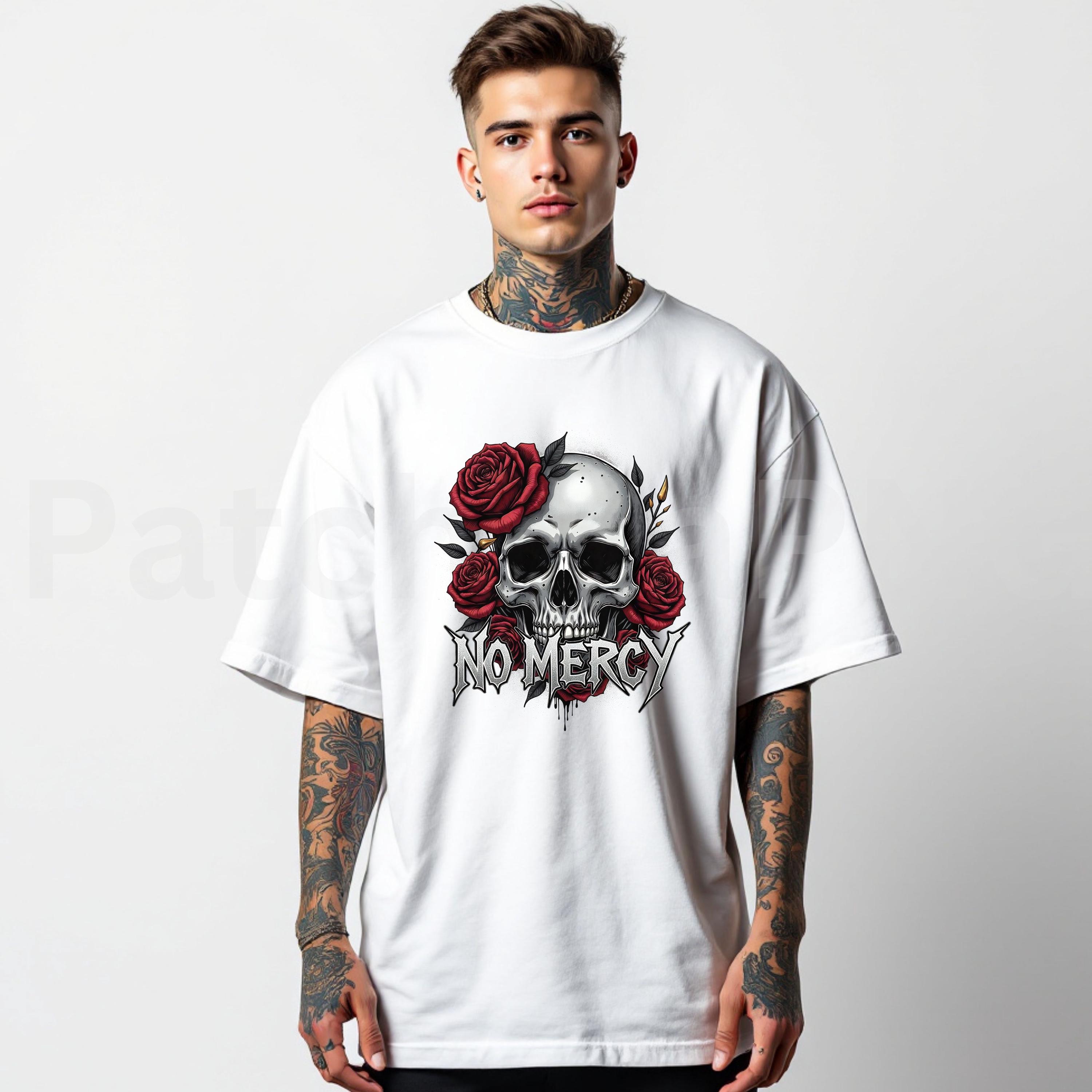 No Mercy Skull PNG | Rose Skull Clipart for Sublimation | Gothic Skull ...