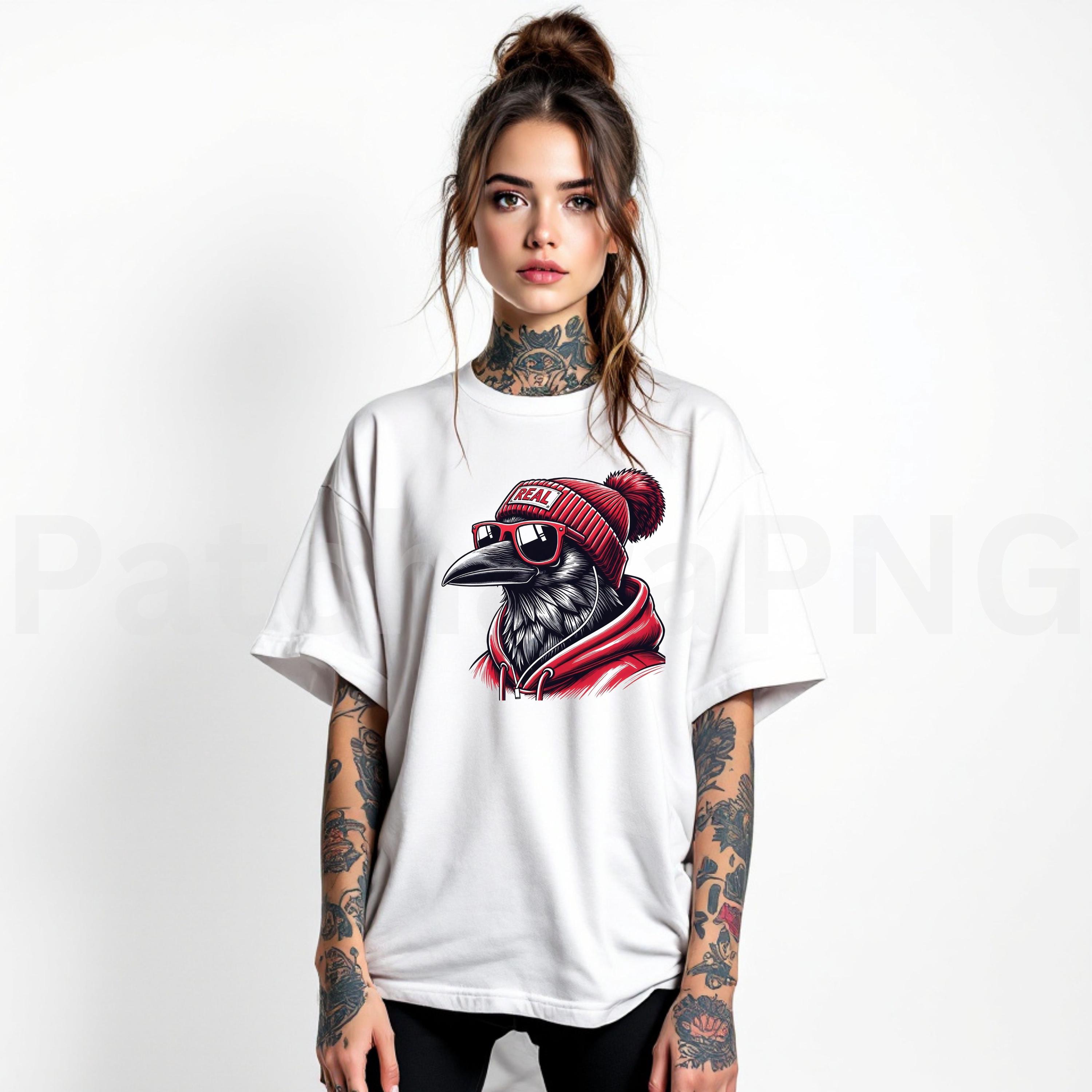 Funny Bird Design ,cool Crow Hip Hop PNG – Graffiti Style Bird With Red ...