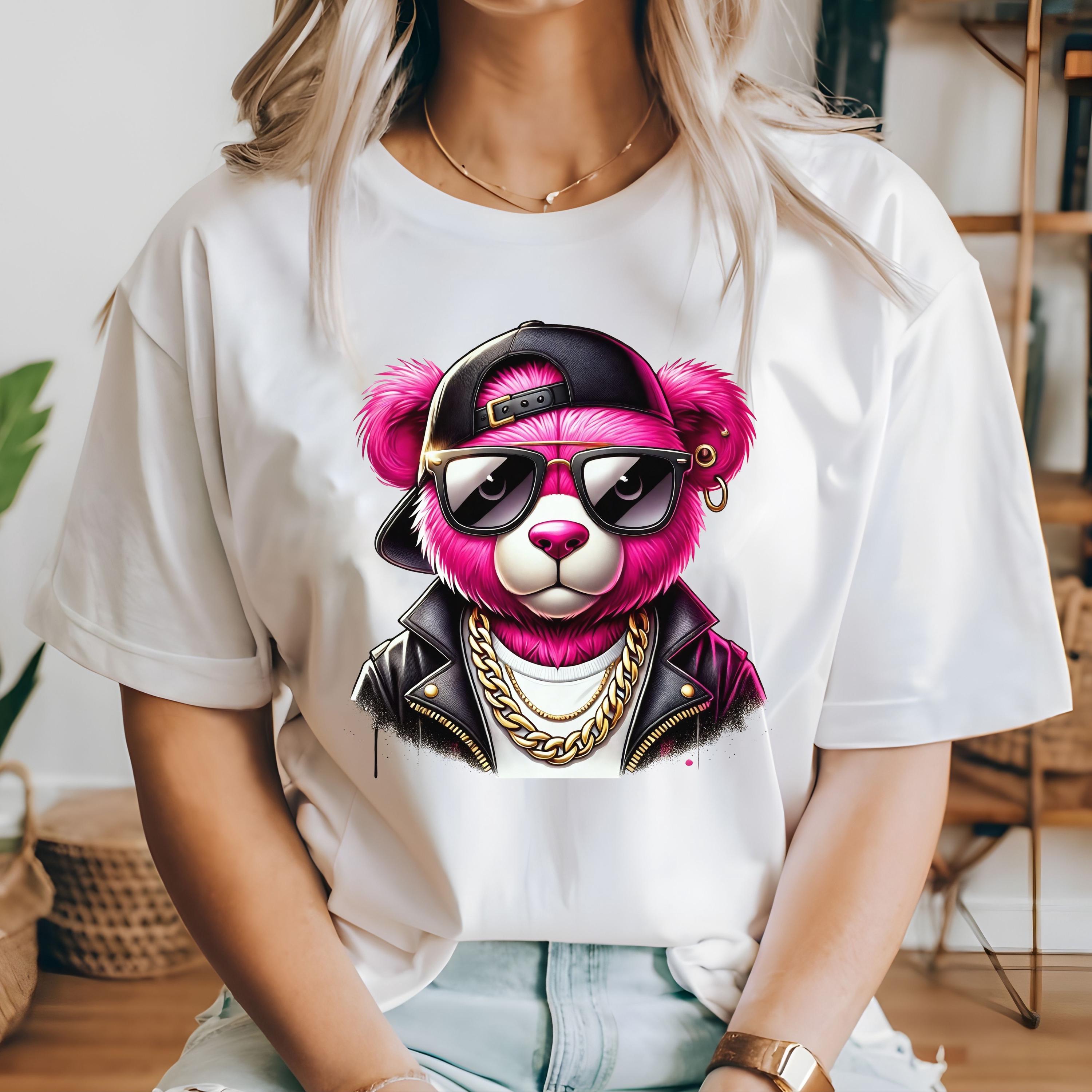 Hip-hop Pink Teddy Bear PNG | Cool Streetwear Teddy Digital Art | Urban ...