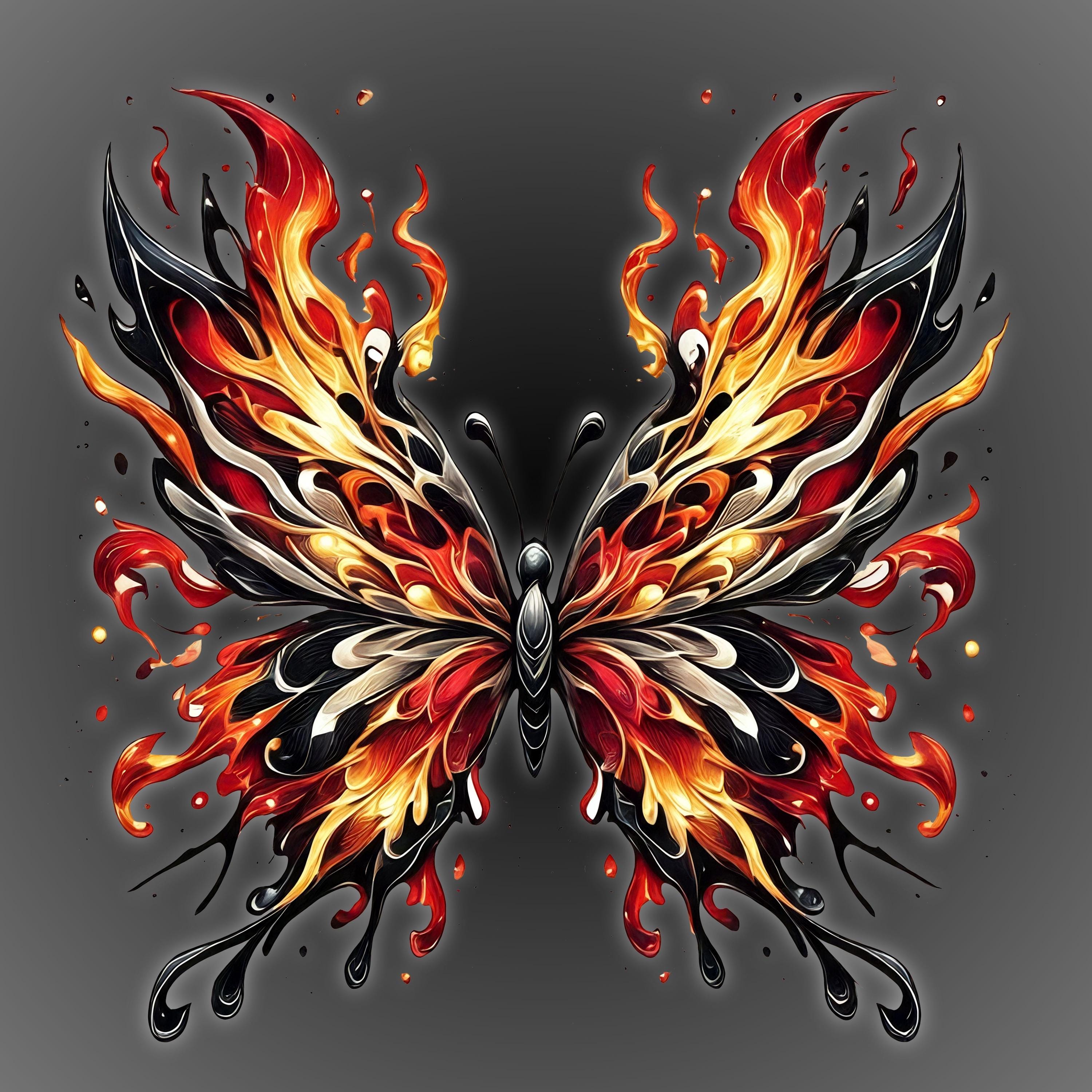 Fire Butterfly PNG | Flaming Wing Insect Clipart | Fantasy Butterfly ...