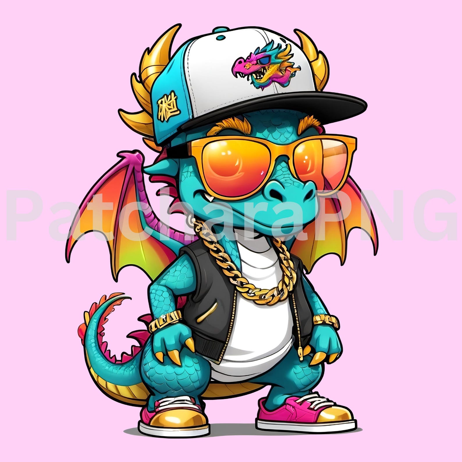 Full-body Graffiti Cartoon Dragon in Cool Hip-hop Style With Luxurious ...