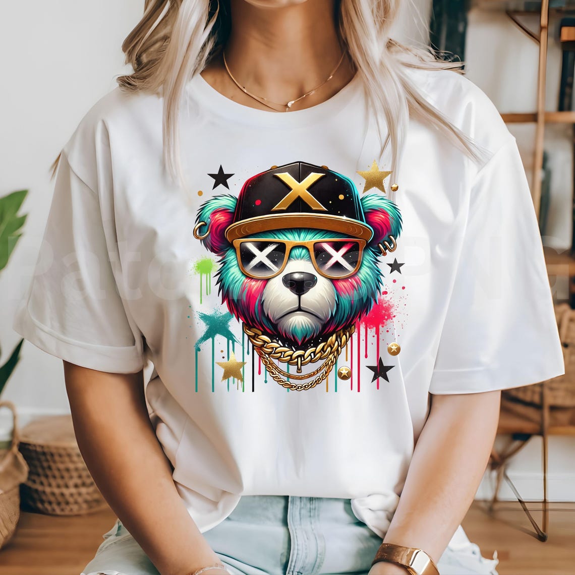 Drip Teddy PNG | Colorful Gangsta Bear Clipart With Sunglasses | Urban ...