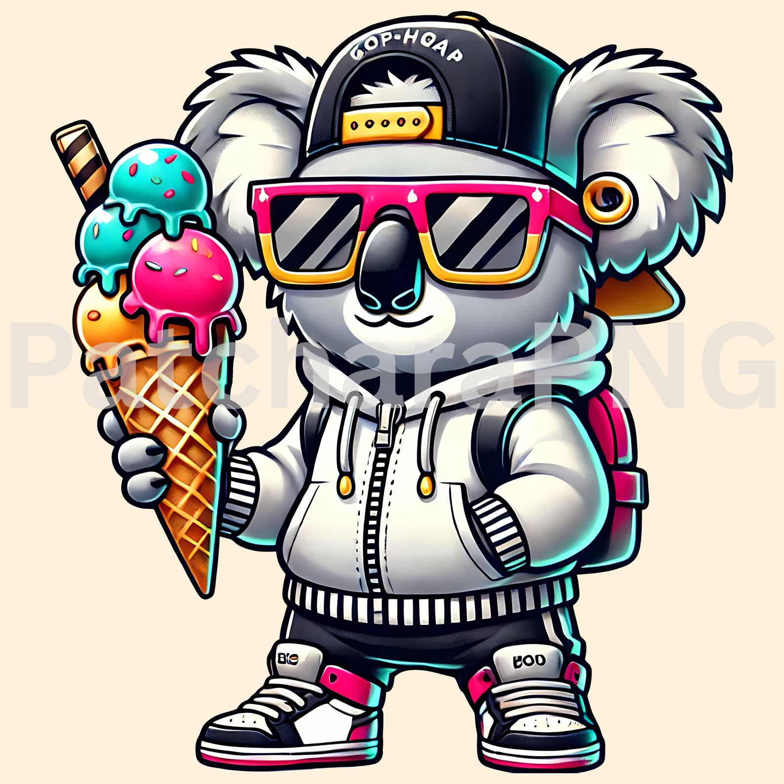 Koala Hip Hop PNG | Cool Dancing Koala Clipart | Urban Animal ...