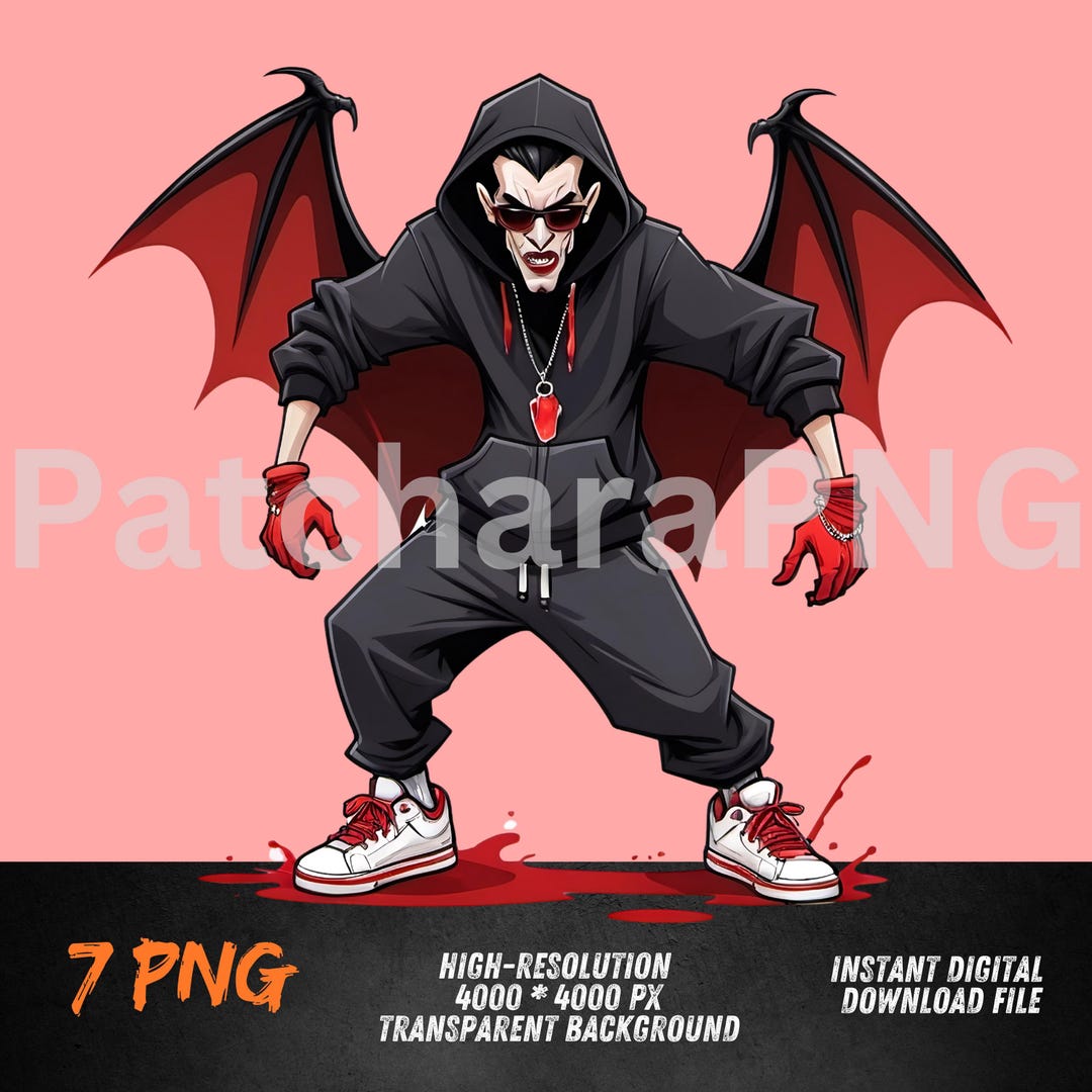Cool Hip-hop Dracula Art - Gothic Vampire Cartoon in Streetwear ...