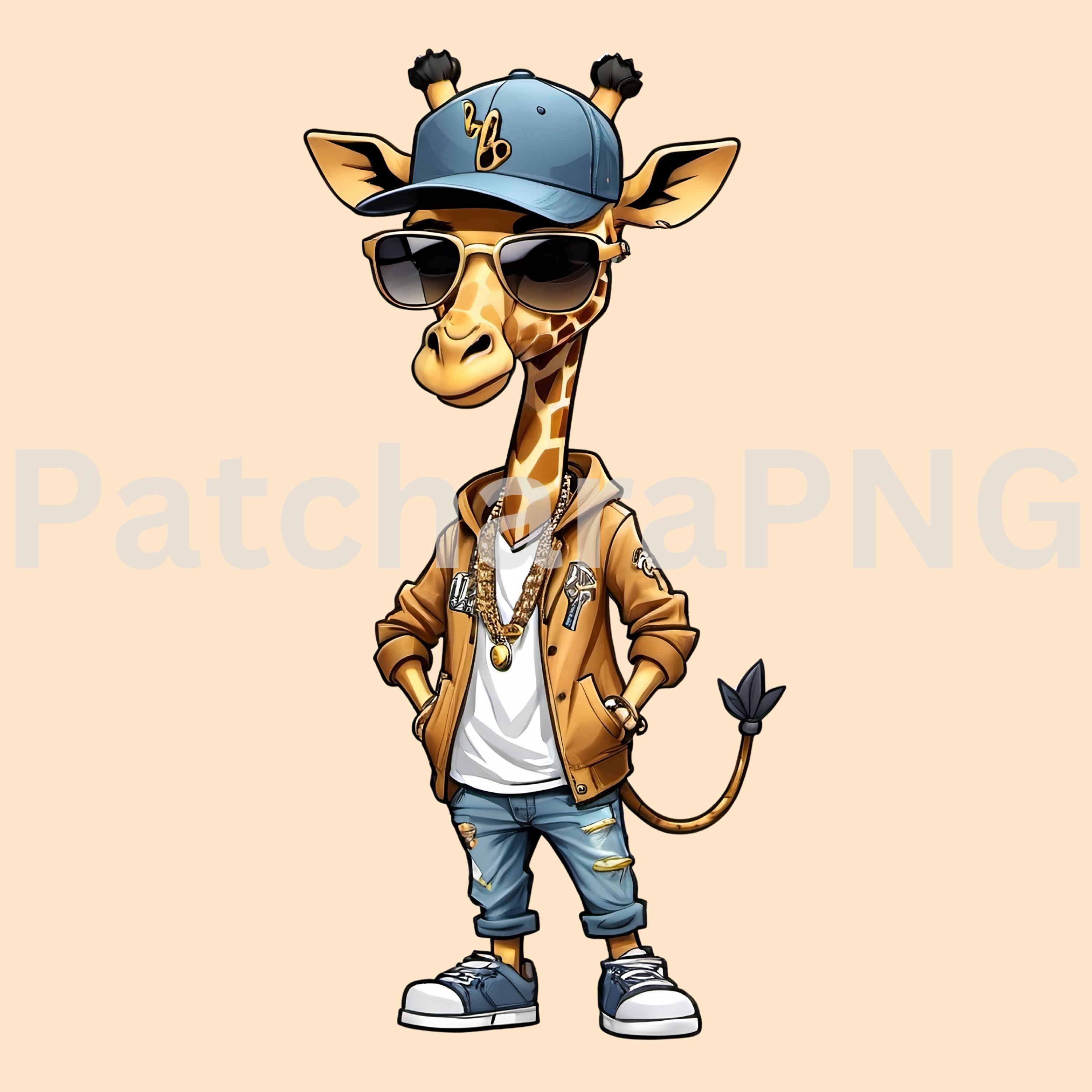 Hip-hop Giraffe Graffiti Art - Cool Cartoon Giraffe With Gold Chains ...
