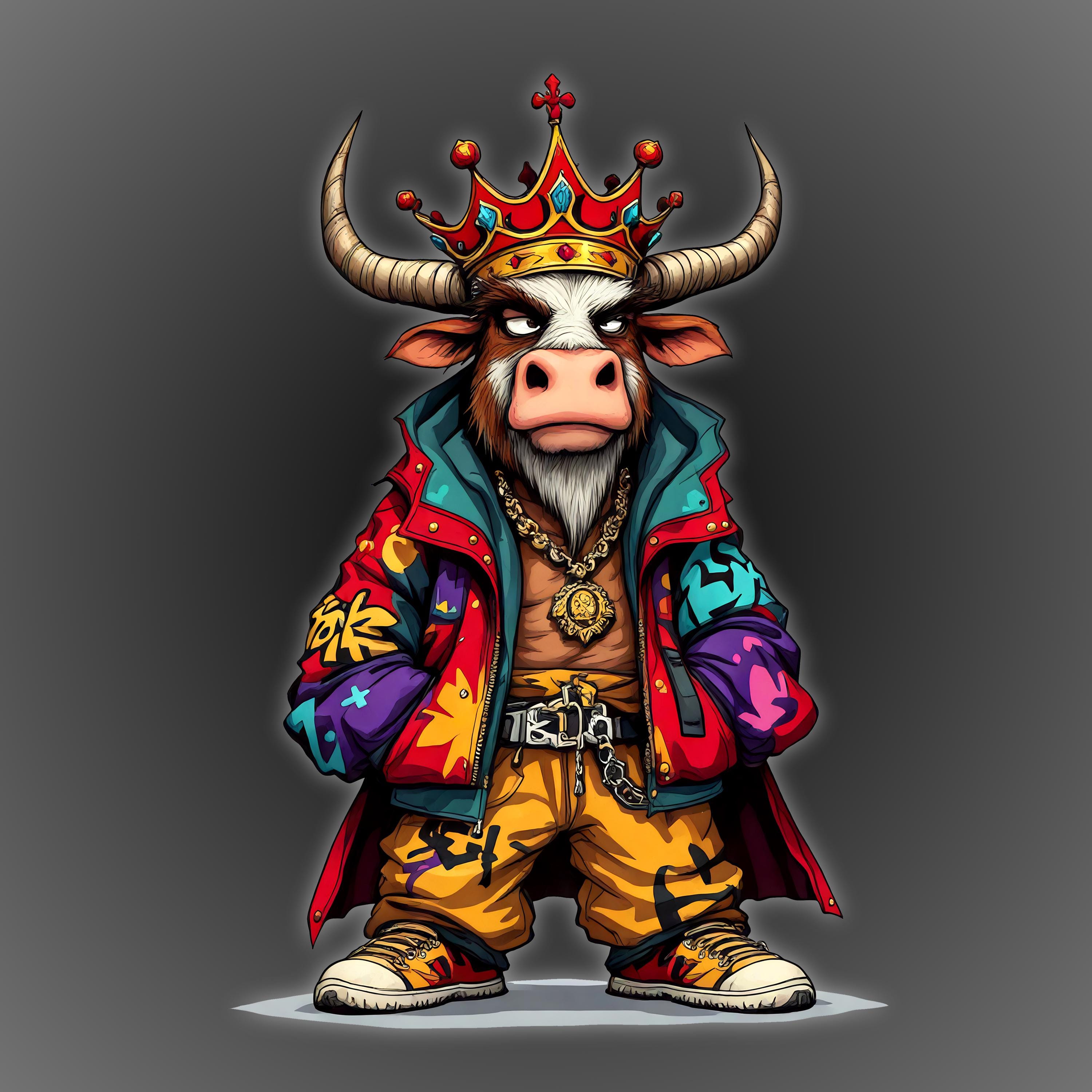 King Cow PNG | Royal Gangsta Cow Clipart With Crown | Urban Street ...