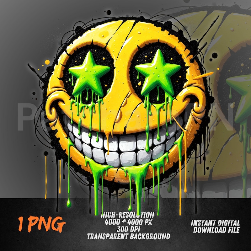 Dripping Smiley Face - Etsy
