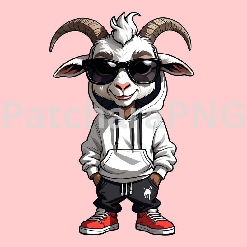 Graffiti Goat PNG | Hip Hop Goat Clipart in Colorful Hoodie | Urban ...