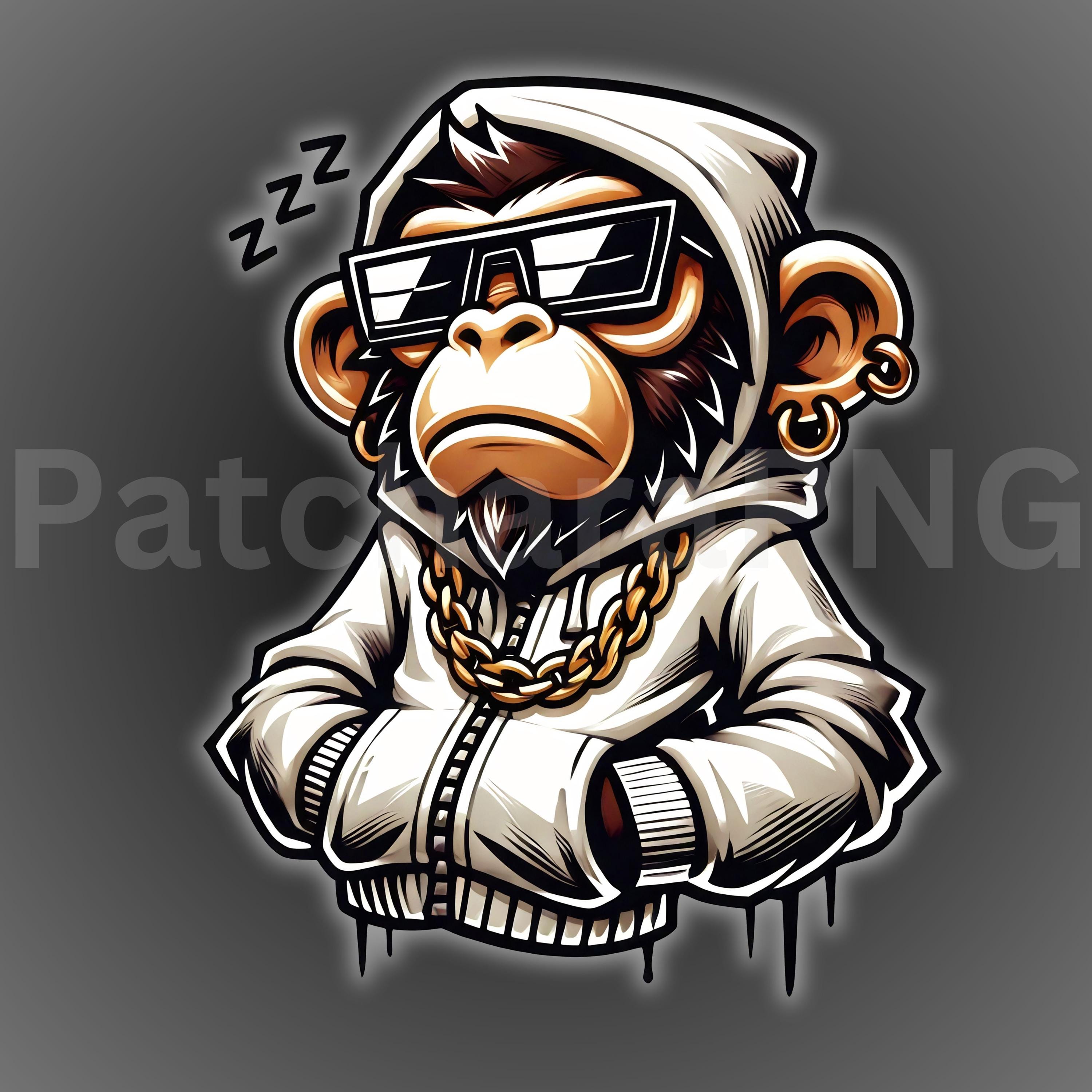 Sleepy Monkey PNG | Urban Monkey Clipart With Hoodie | Chill Ape ...