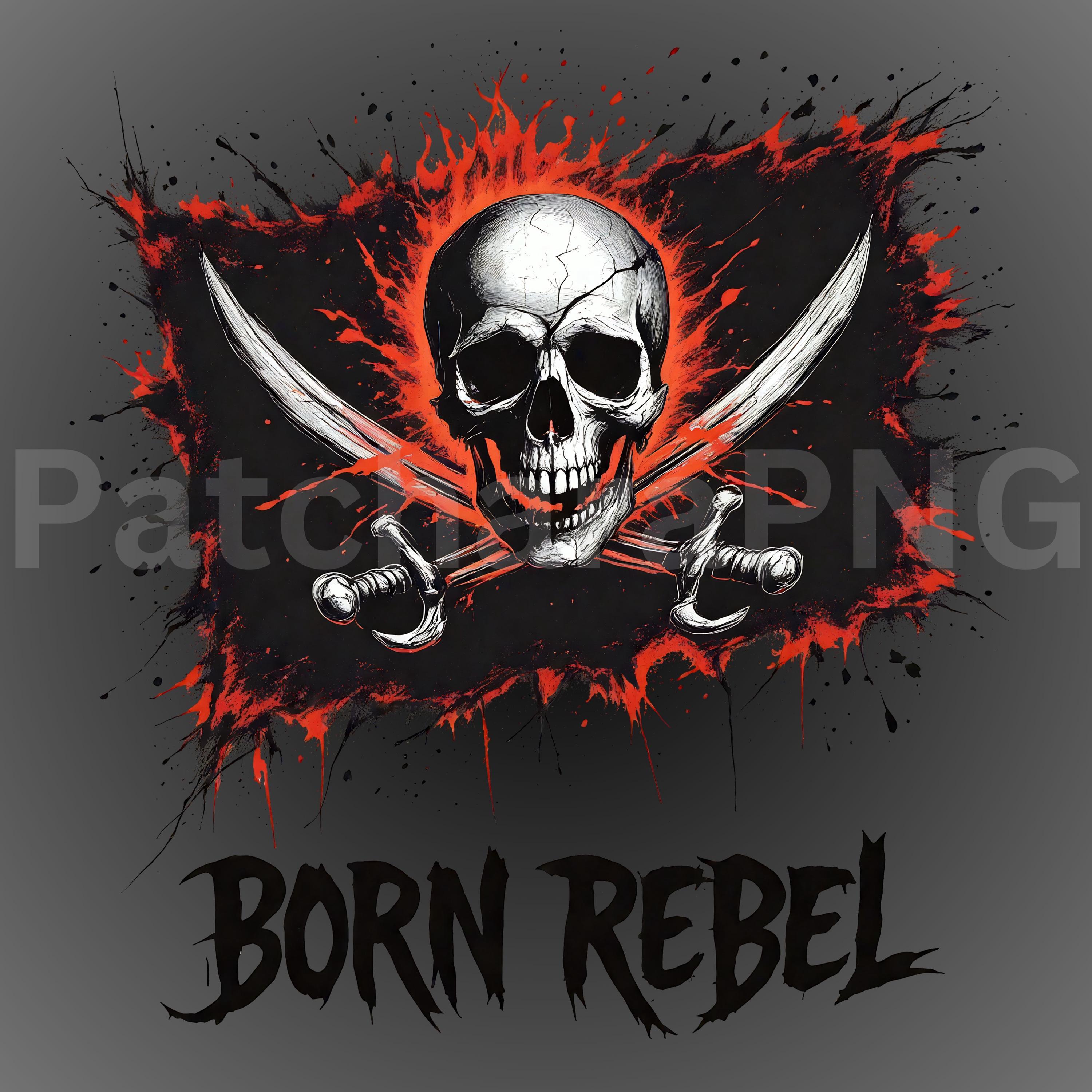 Born Rebel Skull PNG | Boxing Skeleton Clipart for Sublimation | Skull ...