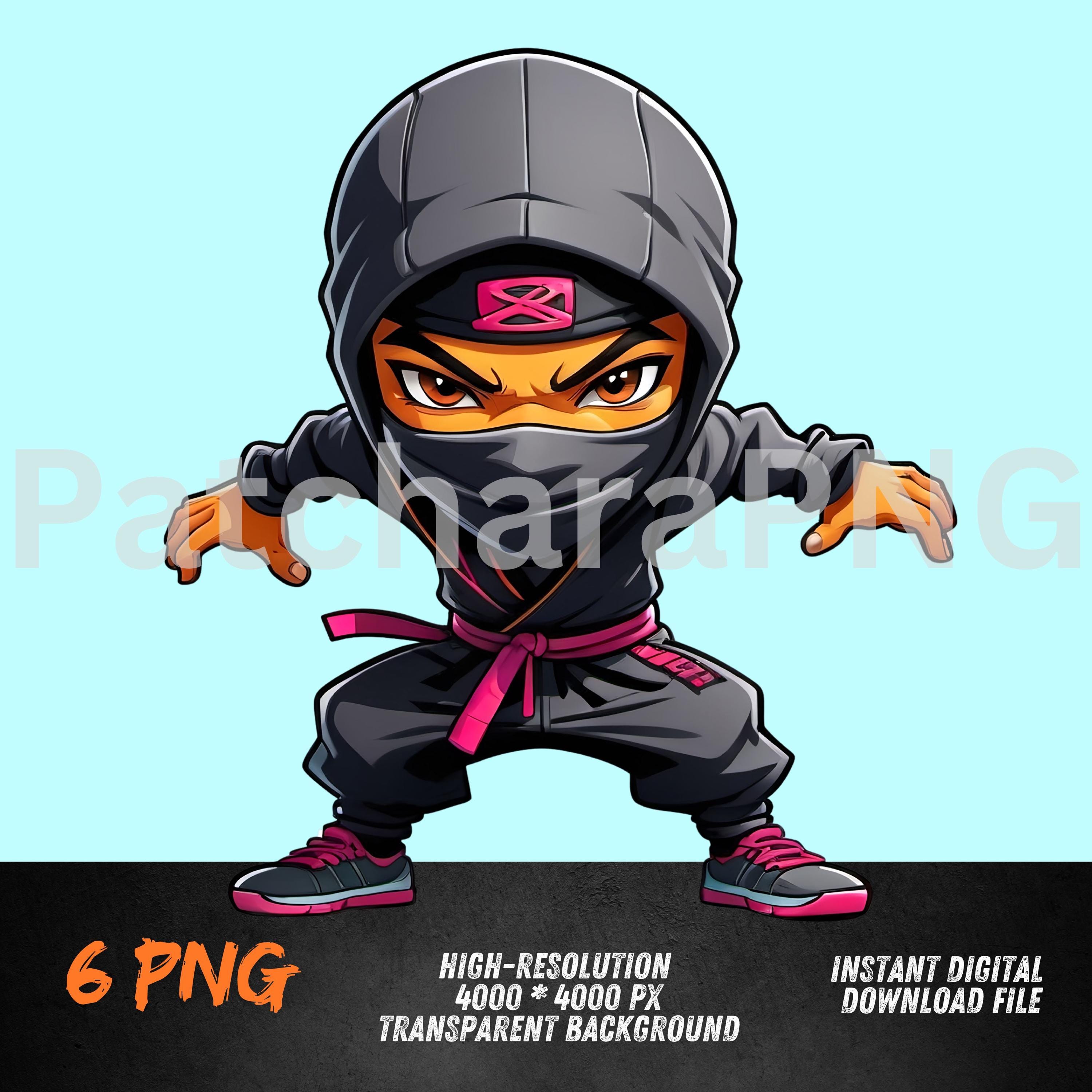 Cartoon Ninja Character Clipart Vibrant Colors, Bold Outlines High-res ...