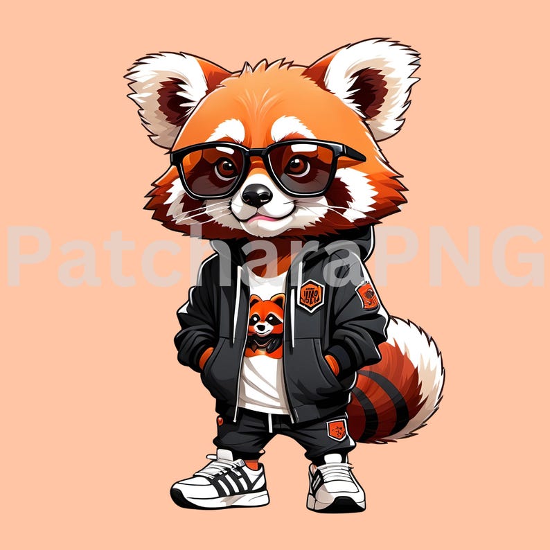 Hip-hop Red Panda PNG Cool Cartoon Animal Graphic Urban Streetwear ...
