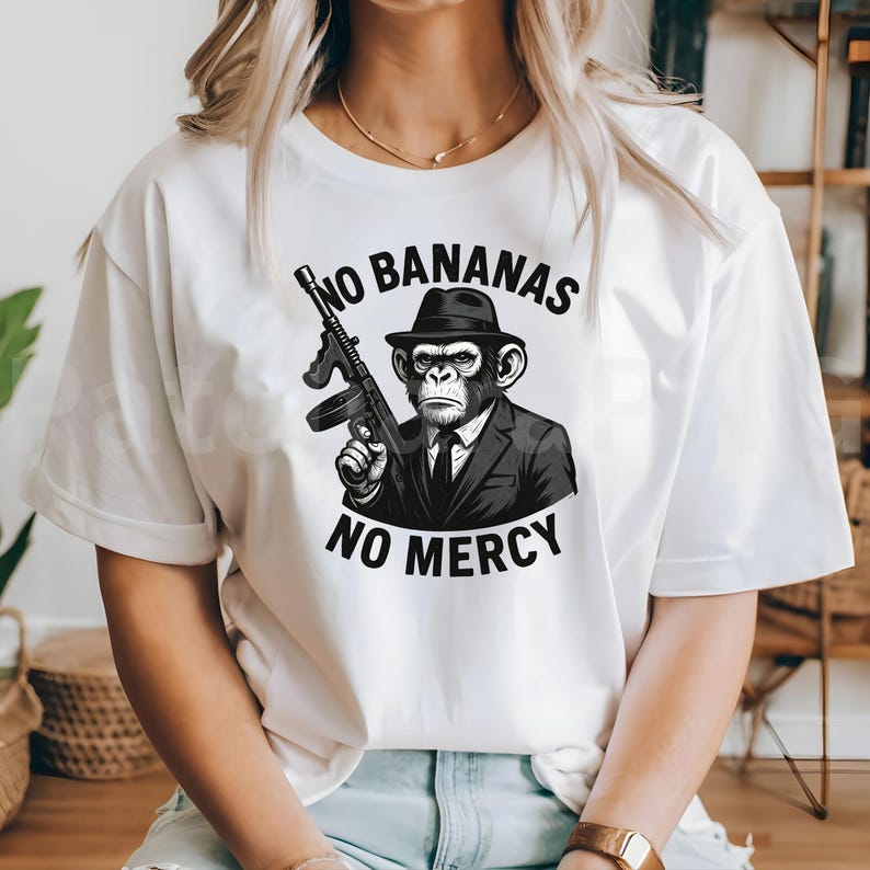 Monkey Png , No Bananas No Mercy | Gangster Monkey Clipart | Retro Mob ...