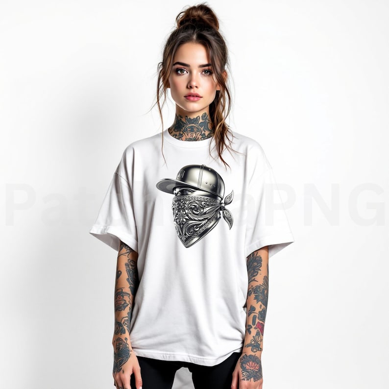 Metal Gangster Mask PNG, Urban Streetwear Art, Hip-hop Bandana Skull ...