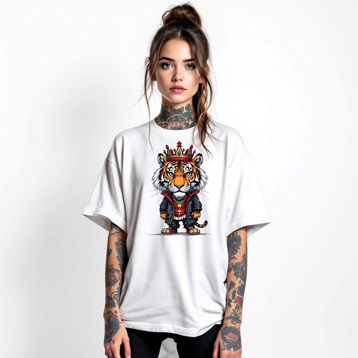 Tiger King PNG | Urban Tiger Clipart in Crown and Hoodie | Gangsta ...