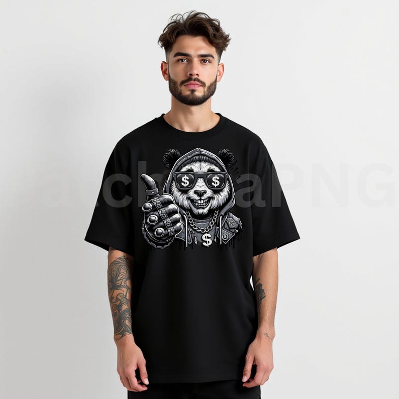 Gangsta Panda PNG Hip Hop Streetwear | Cool Graffiti Panda Clipart for ...